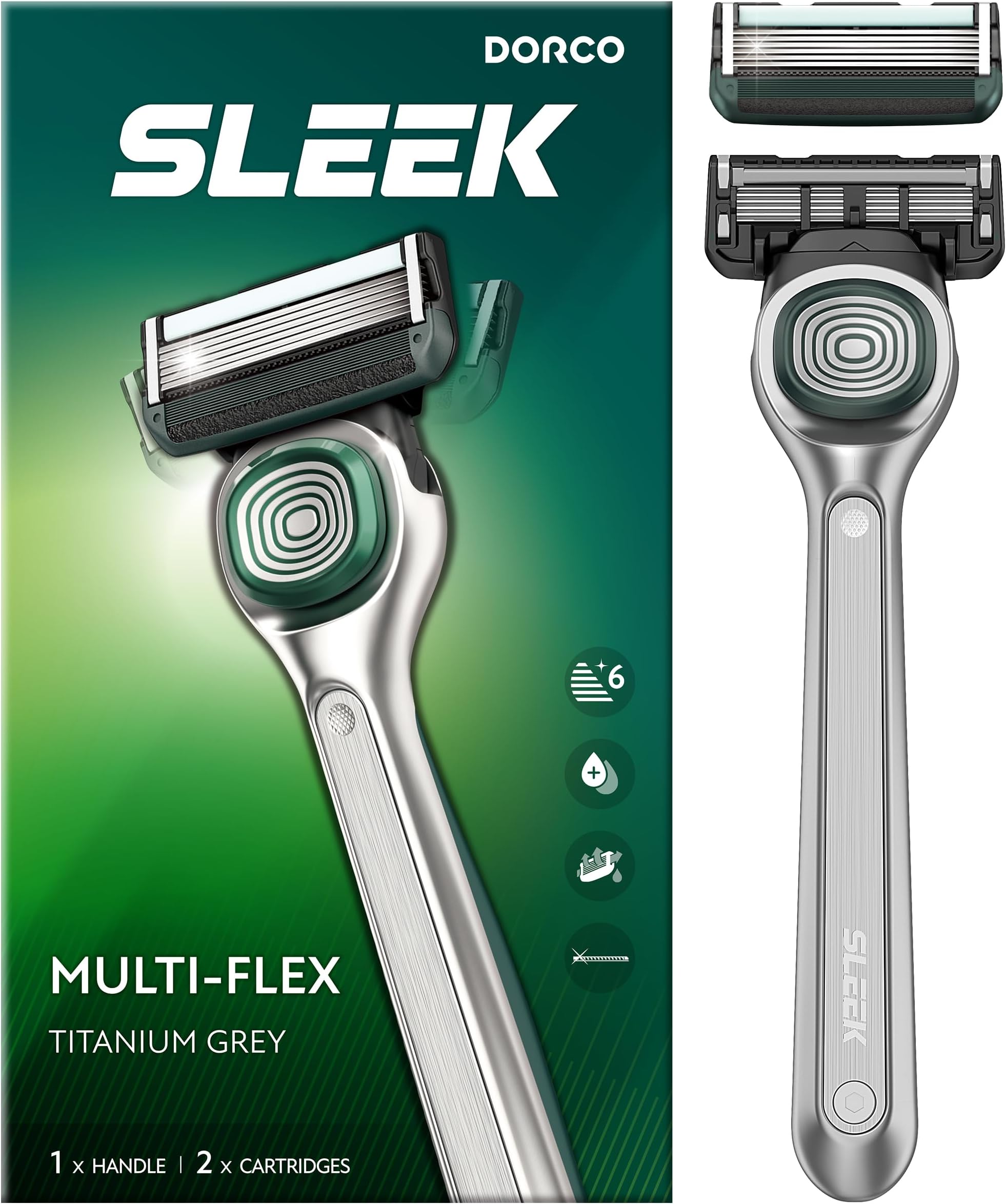 Amazon.com: DORCO SLEEK Six Blade Razor System with Multi-Flex ...
