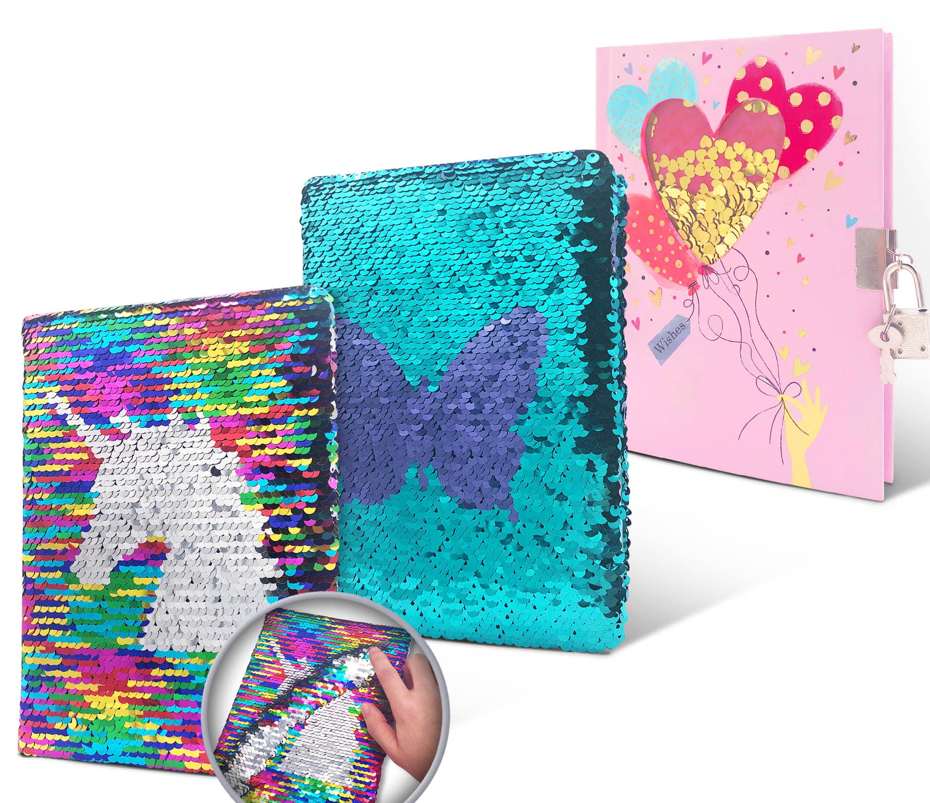 Amazon.com: GINMLYDA Girls Journal Diary Set For Kids, 3 Pack 2PCS Flip ...