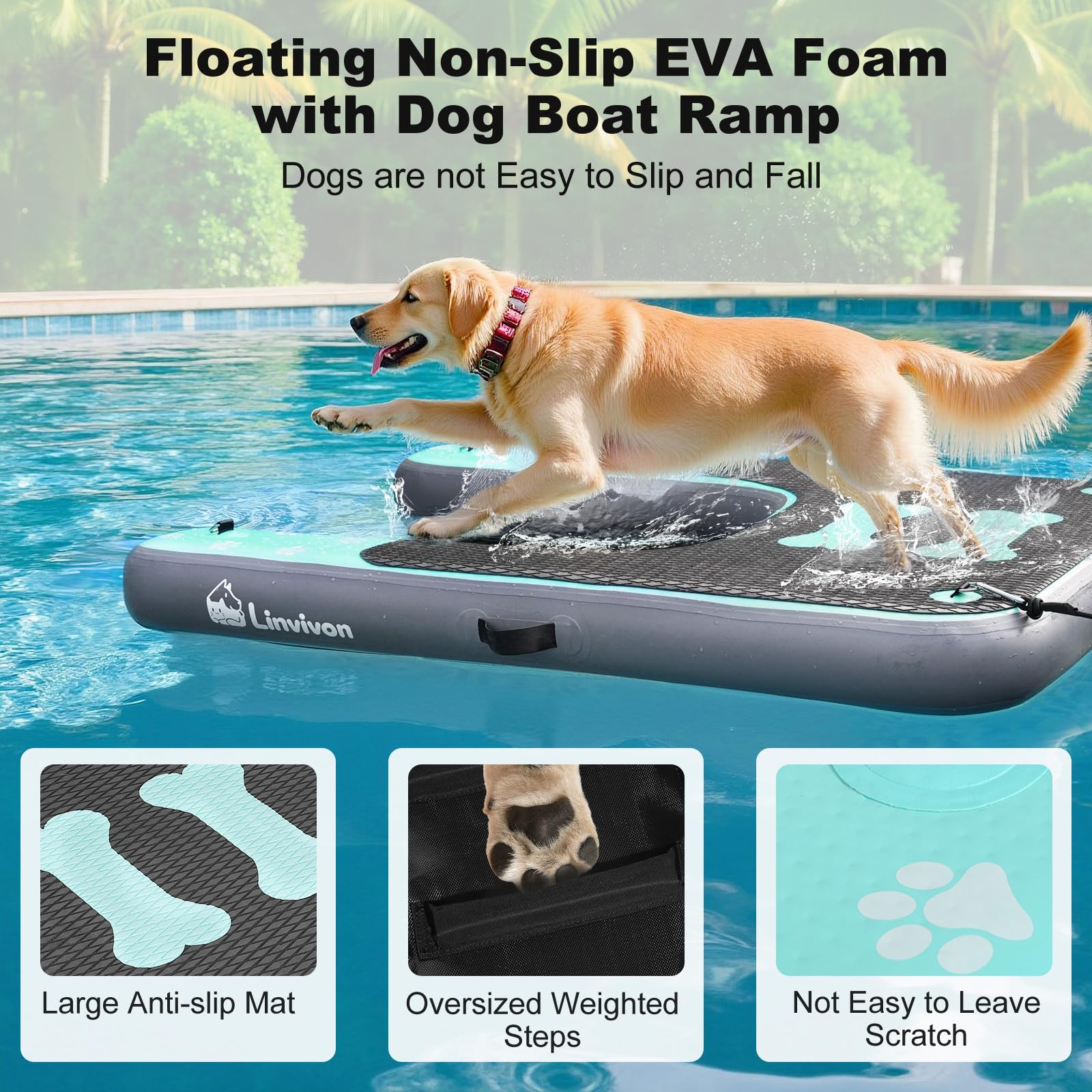 20 Boots AWSUM Dog Water Ramp Inflatable Pool Floating Ramps For Dog ...
