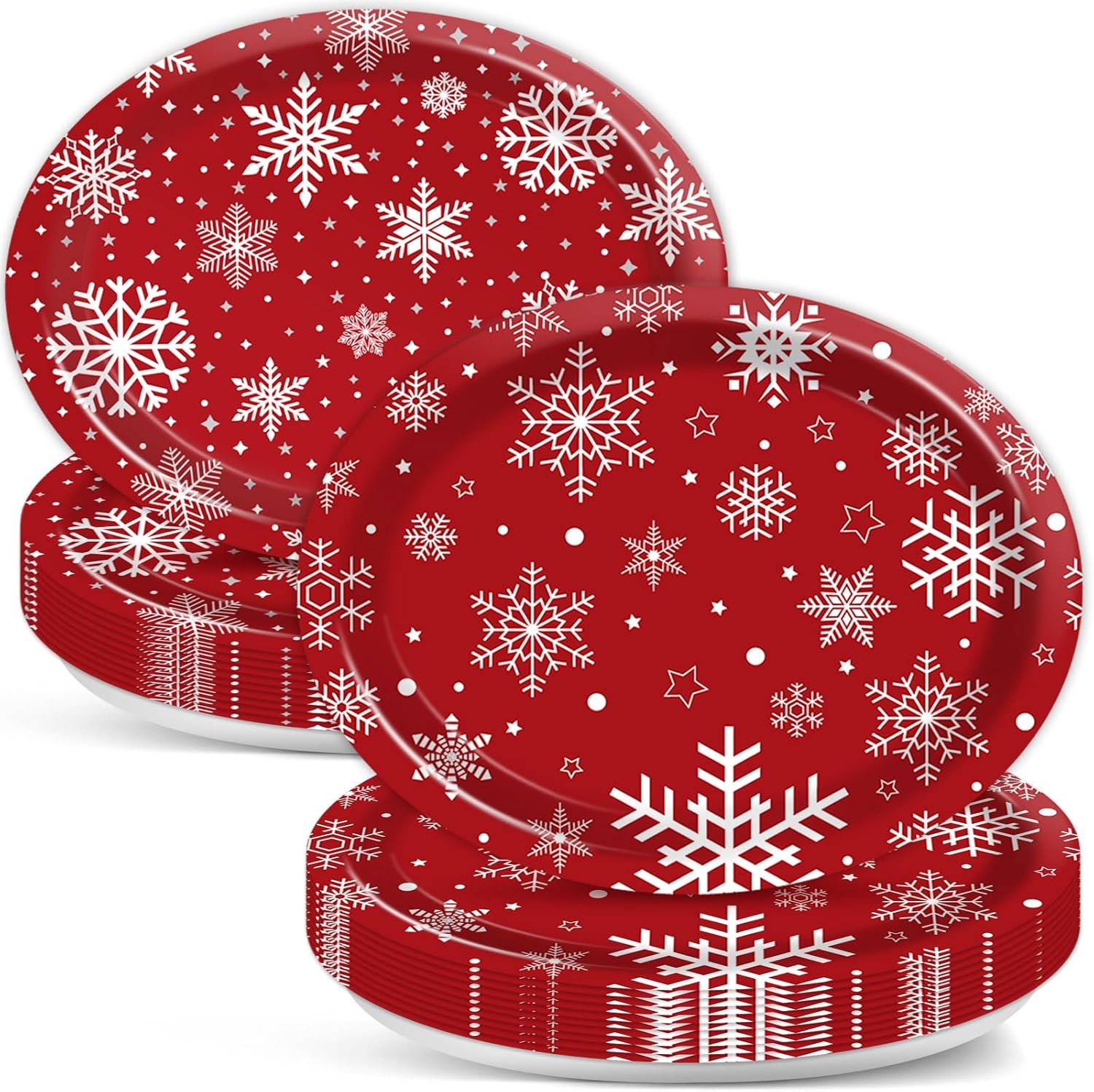 Amazon.com: Qyeahkj 50 Pcs Winter Oval Paper Plates Disposable Large 11 ...