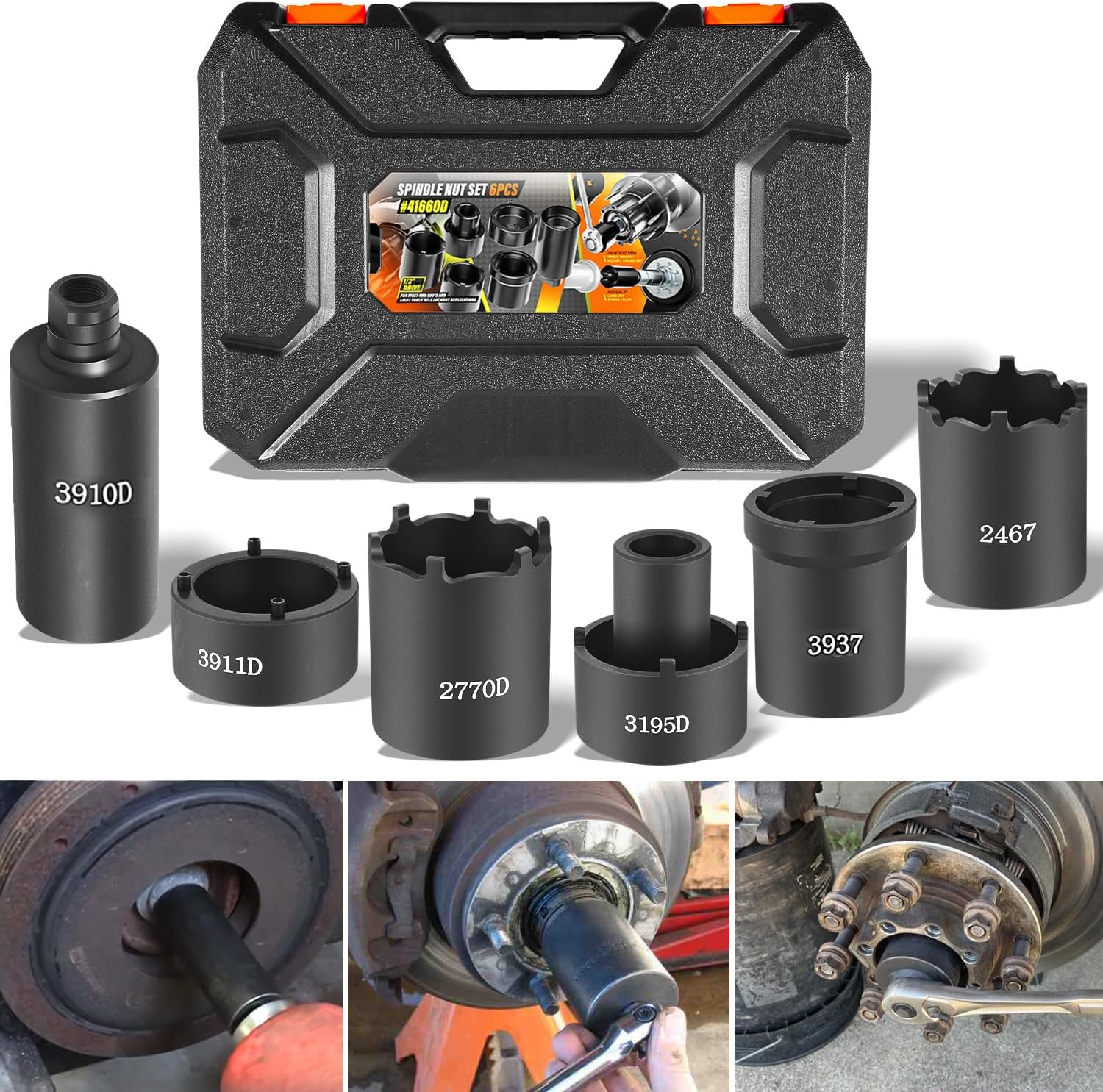 Amazon.com: 5 Pack Spindle Nut Socket Tool Kit, Axle Hub Lock Nut ...