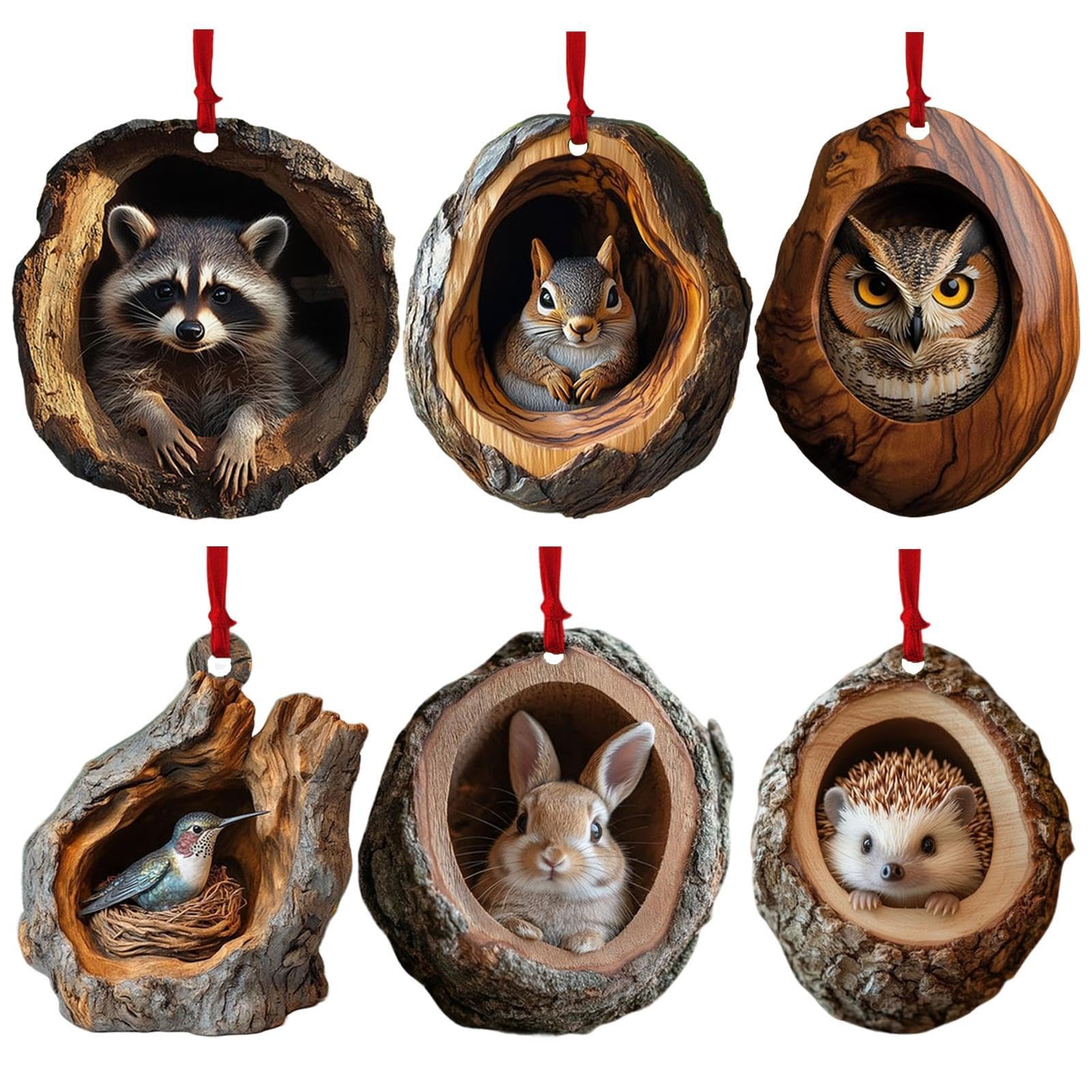 Genérico 6packs Animal Christmas Ornaments For Christmas Tree, Forests ...