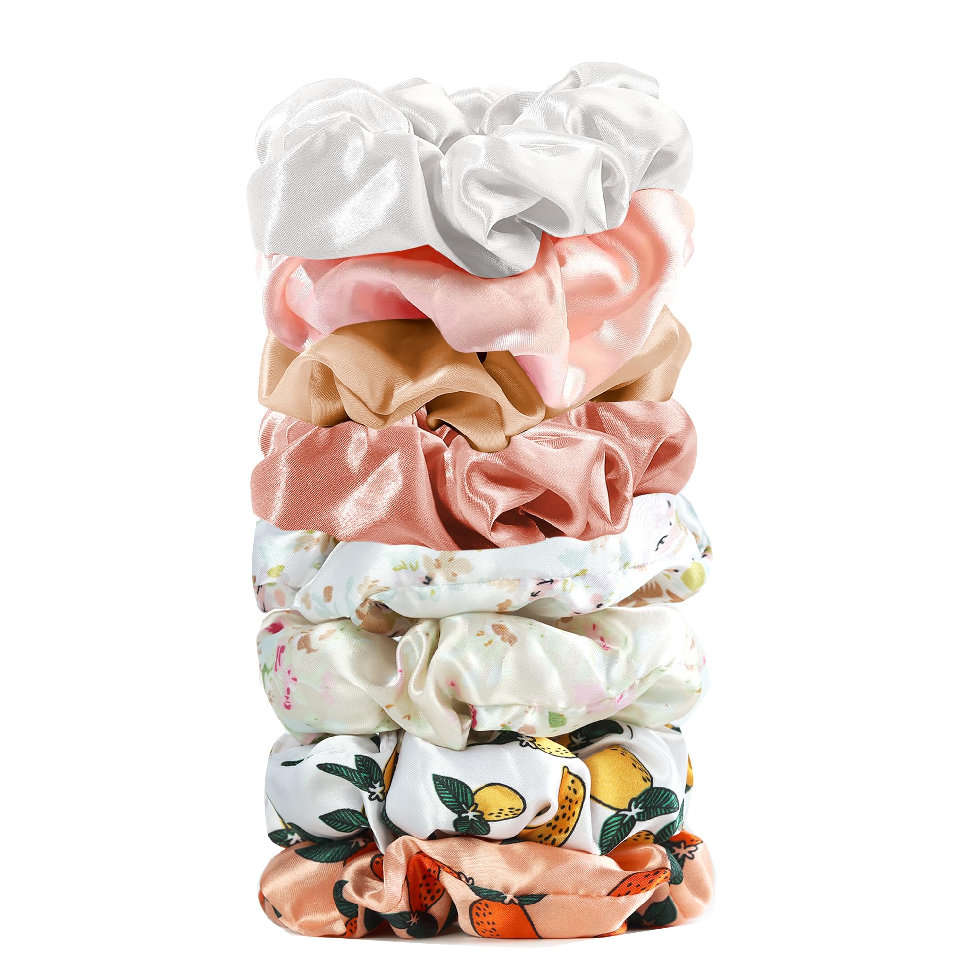Amazon.com : Cutebe 8 Pack Hair Ties Silk Scrunchies for Women Soft ...