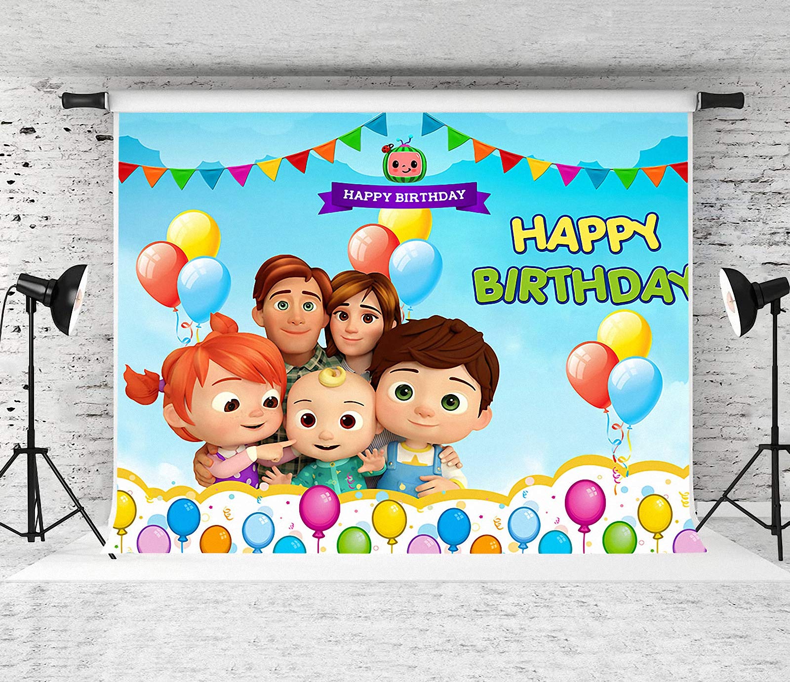 Buy Cocomelon Background for Photography Kids Birthday Photo Backdrop ...