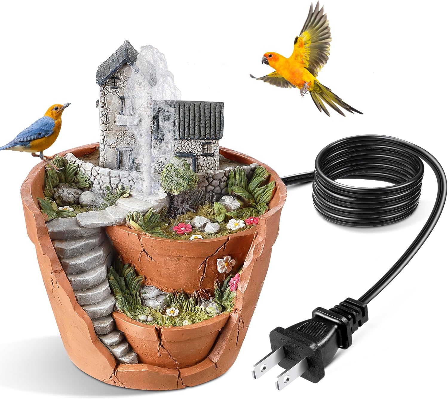 Amazon.com : Saillong Bird Bath Fountain with Pump, Water Wiggler for ...