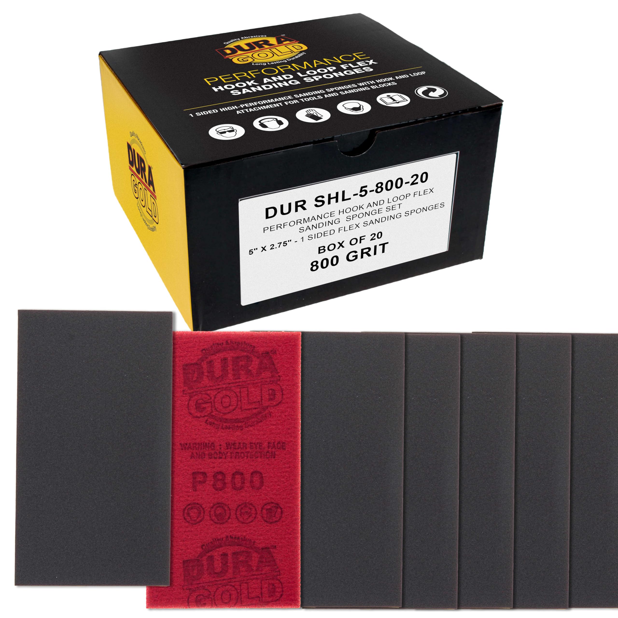 Amazon.com: Dura-Gold 800 Grit 5" x 2-3/4" Sanding Sponges, Box of 20 ...