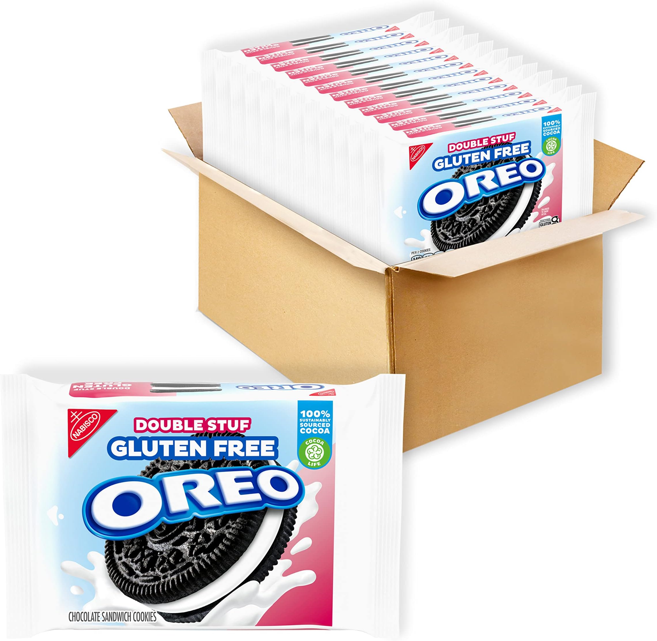 Amazon.com: OREO Double Stuf Gluten Free Chocolate Sandwich Cookies, 12 ...