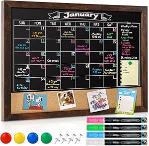 Amazon.com : Gotideal Chalkboard Calendar 24" x 18" Chalk Board ...