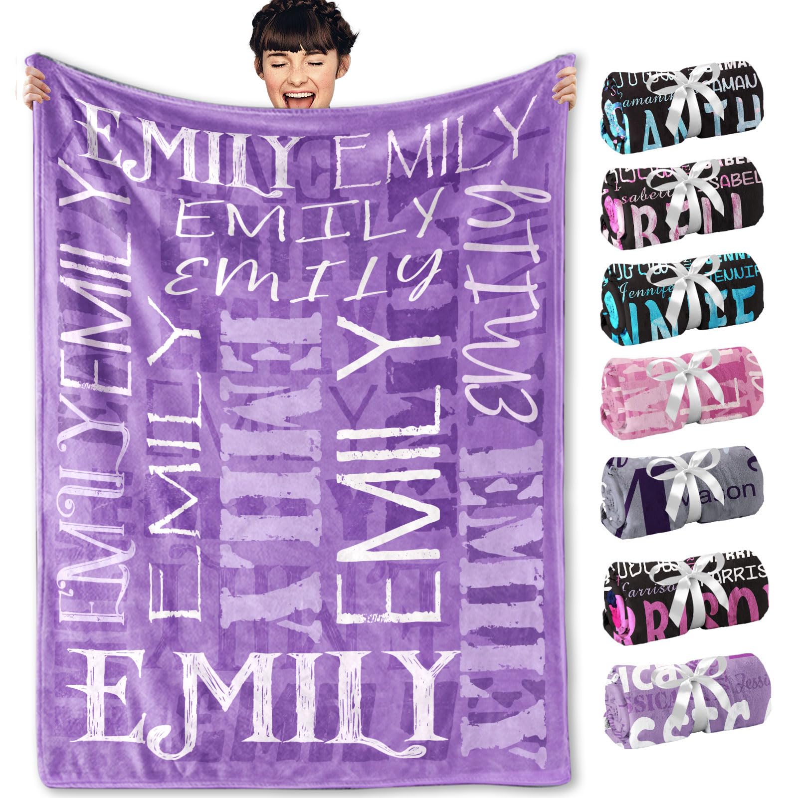 Amazon.com: DayOfShe Personalized Blankets for Kids Gifts Name Blankets ...