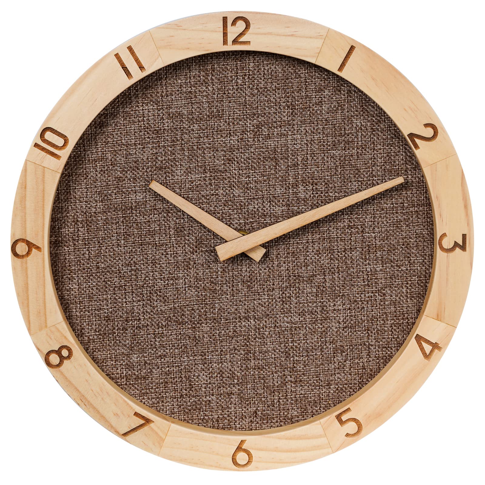 UberDeco 12 inch Wooden frame brown open face wall Clock – BigaMart