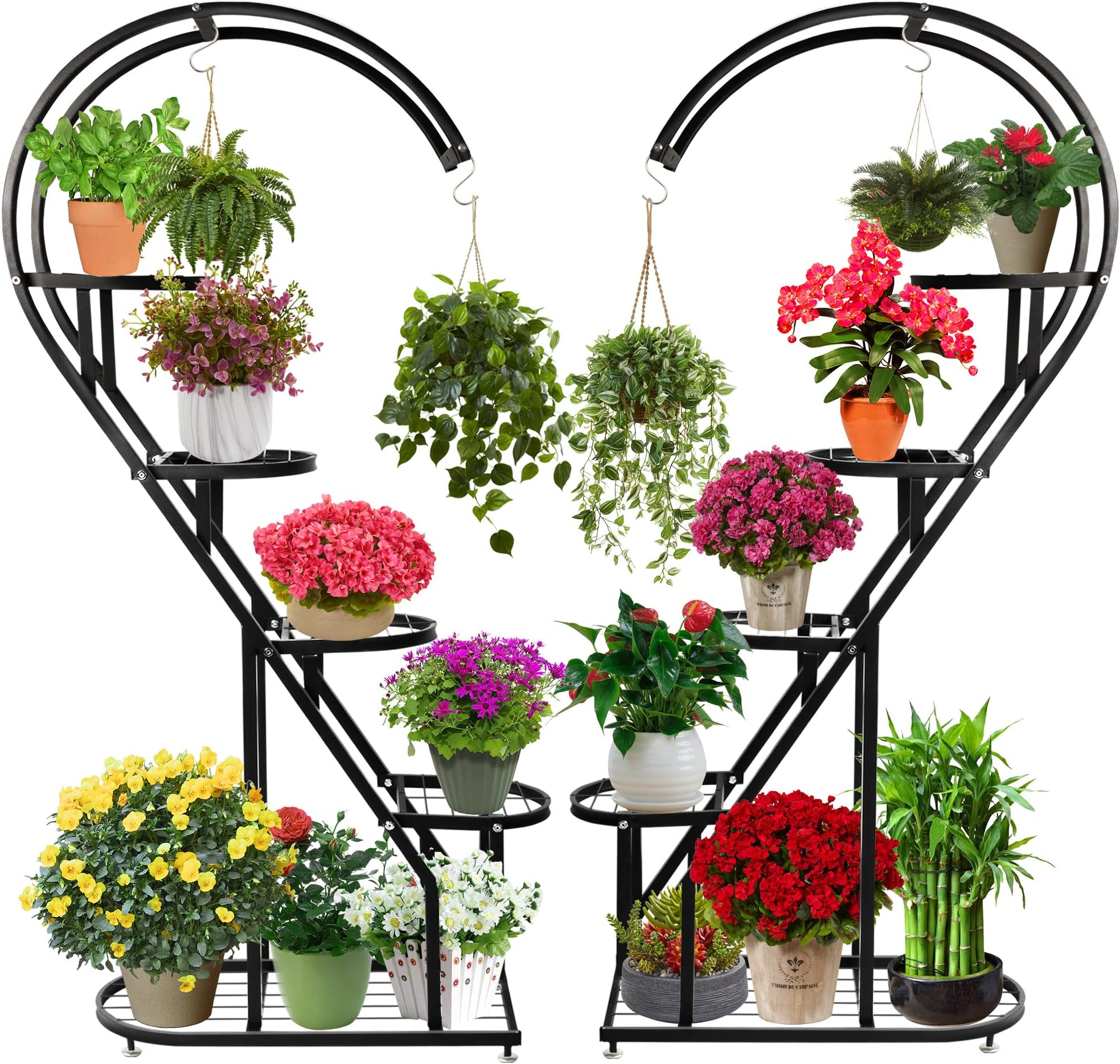 Amazon.com: DOBEGARDEN 5 Tiers Metal Plant Stand Flower Stand Heart ...