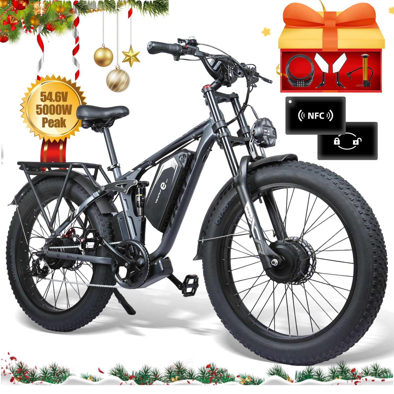 Buy D2 Dual Motor Electric Bike for Adults, 5000W Dual Drive Ebike, Up ...