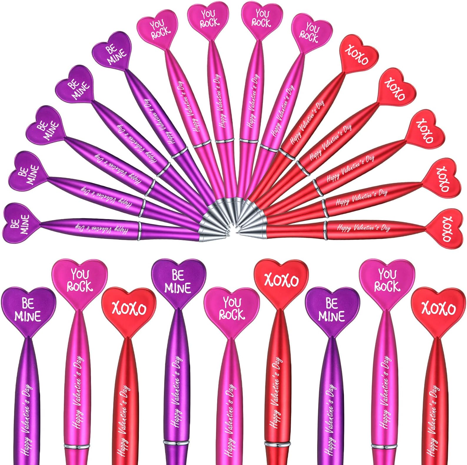 Amazon.com : 36 Pieces Valentine's Day Heart Shaped Pens Stationery ...