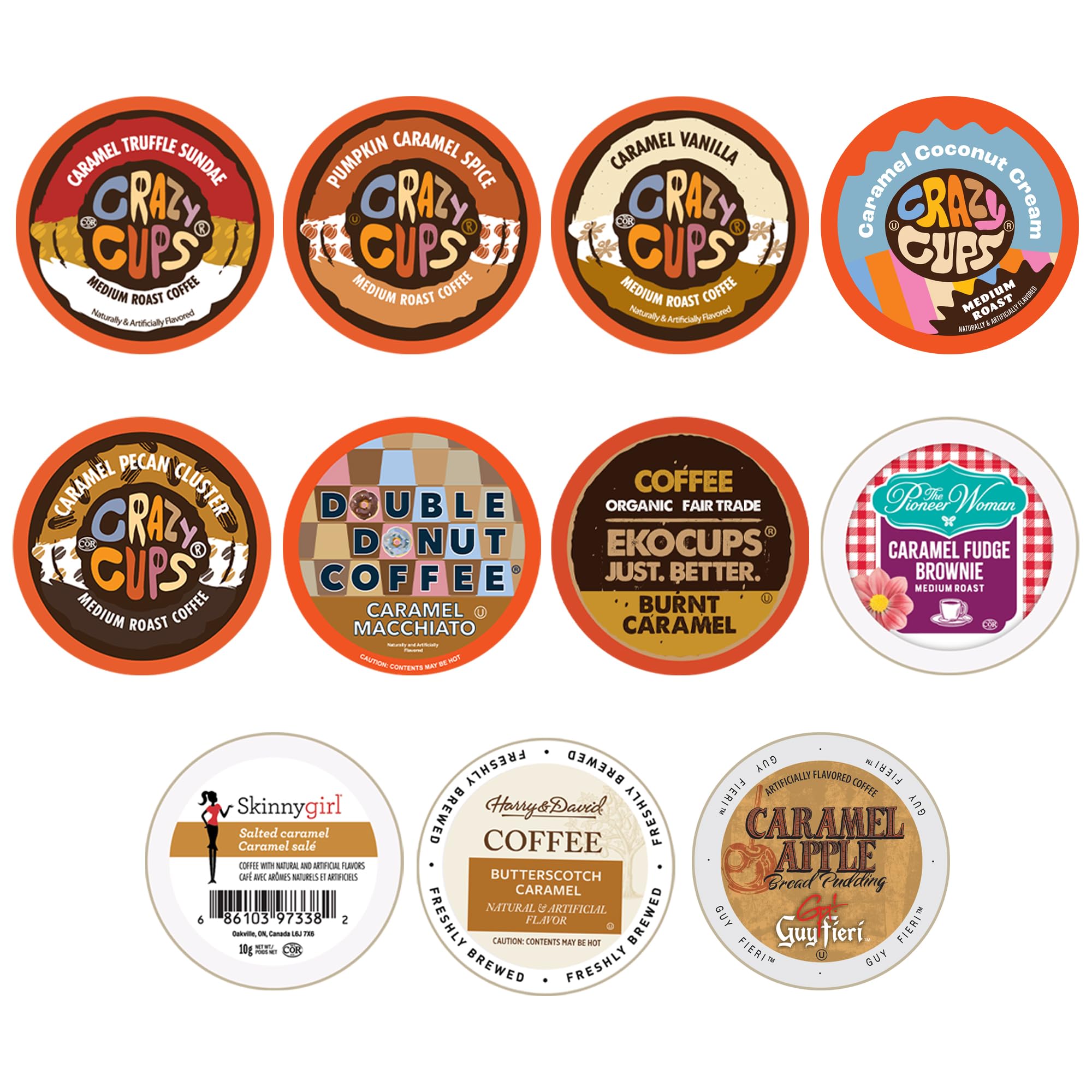 Amazon.com: Perfect Samplers Caramel Coffee Pods Variety Pack, Medium ...