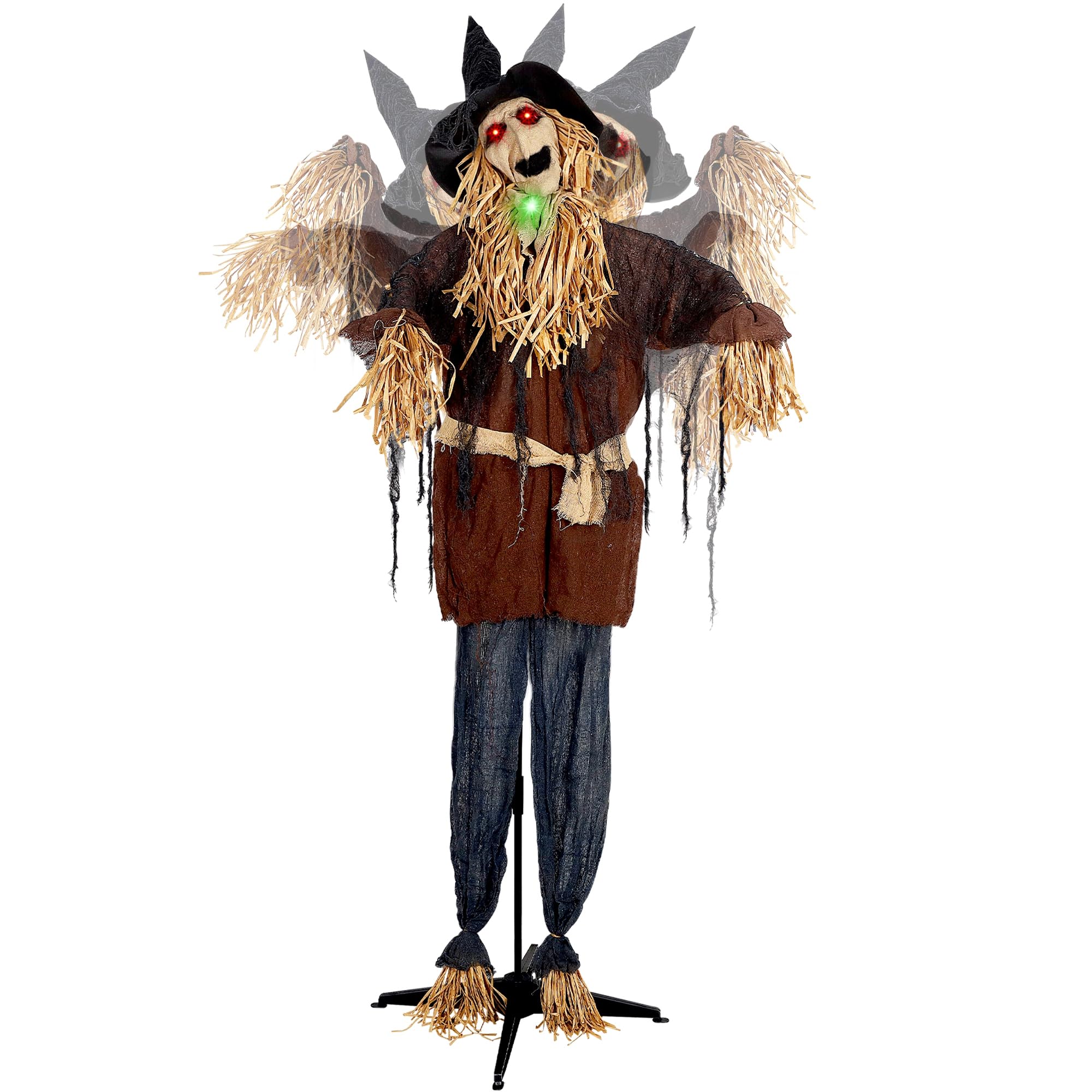 Amazon.com: Joliyoou 6FT Halloween Animated Scarecrow Props, Live-Sized ...