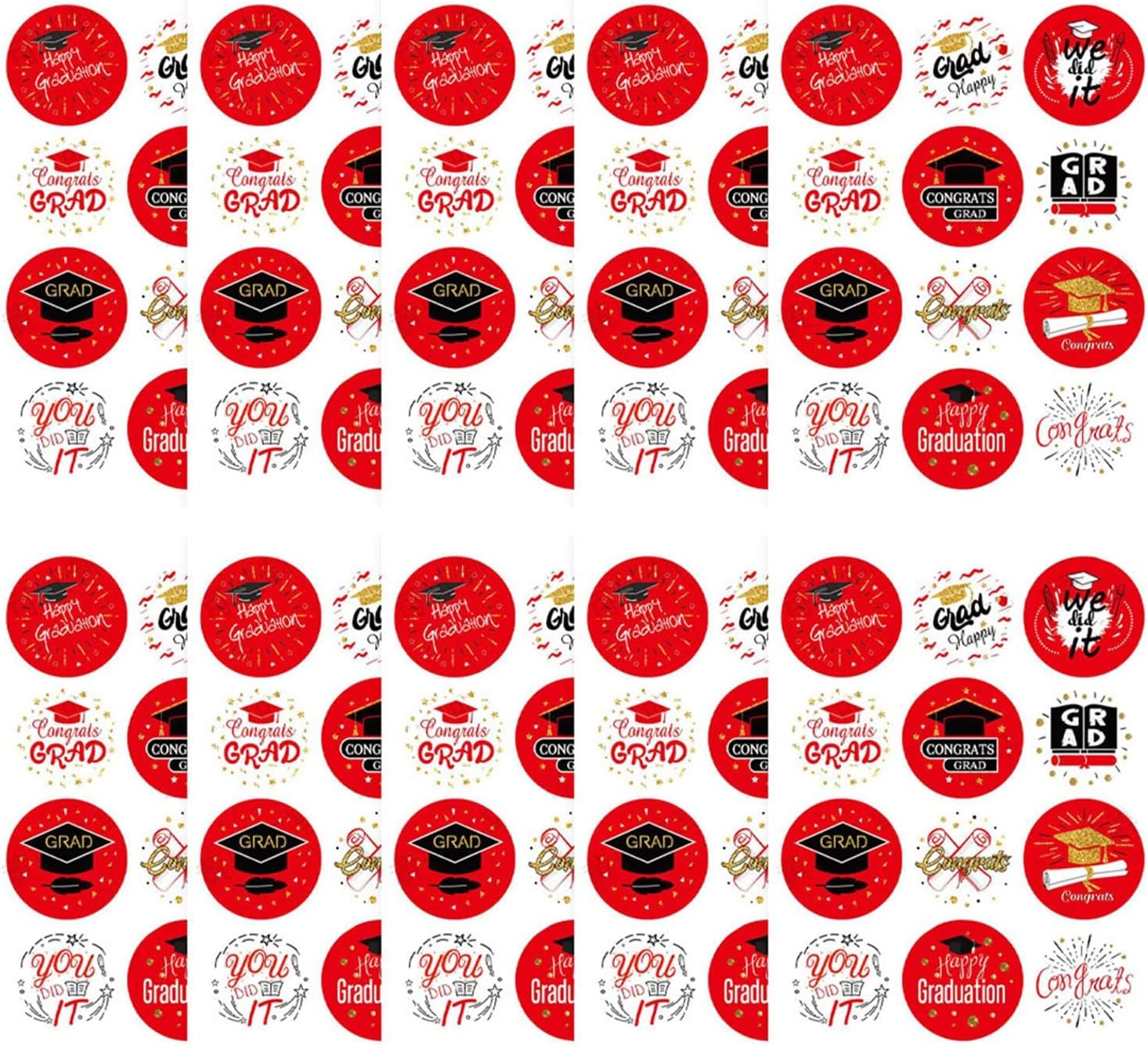 Amazon.com: 10PC Red Graduation Stickers Class of 2023 Stickers ...