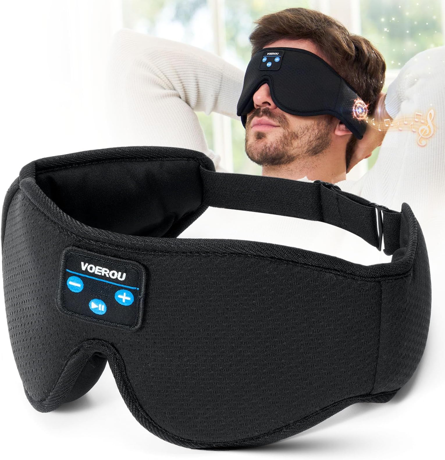Amazon.com: Voerou Sleep Headphones 3D Mask with Bluetooth, Adjustable ...