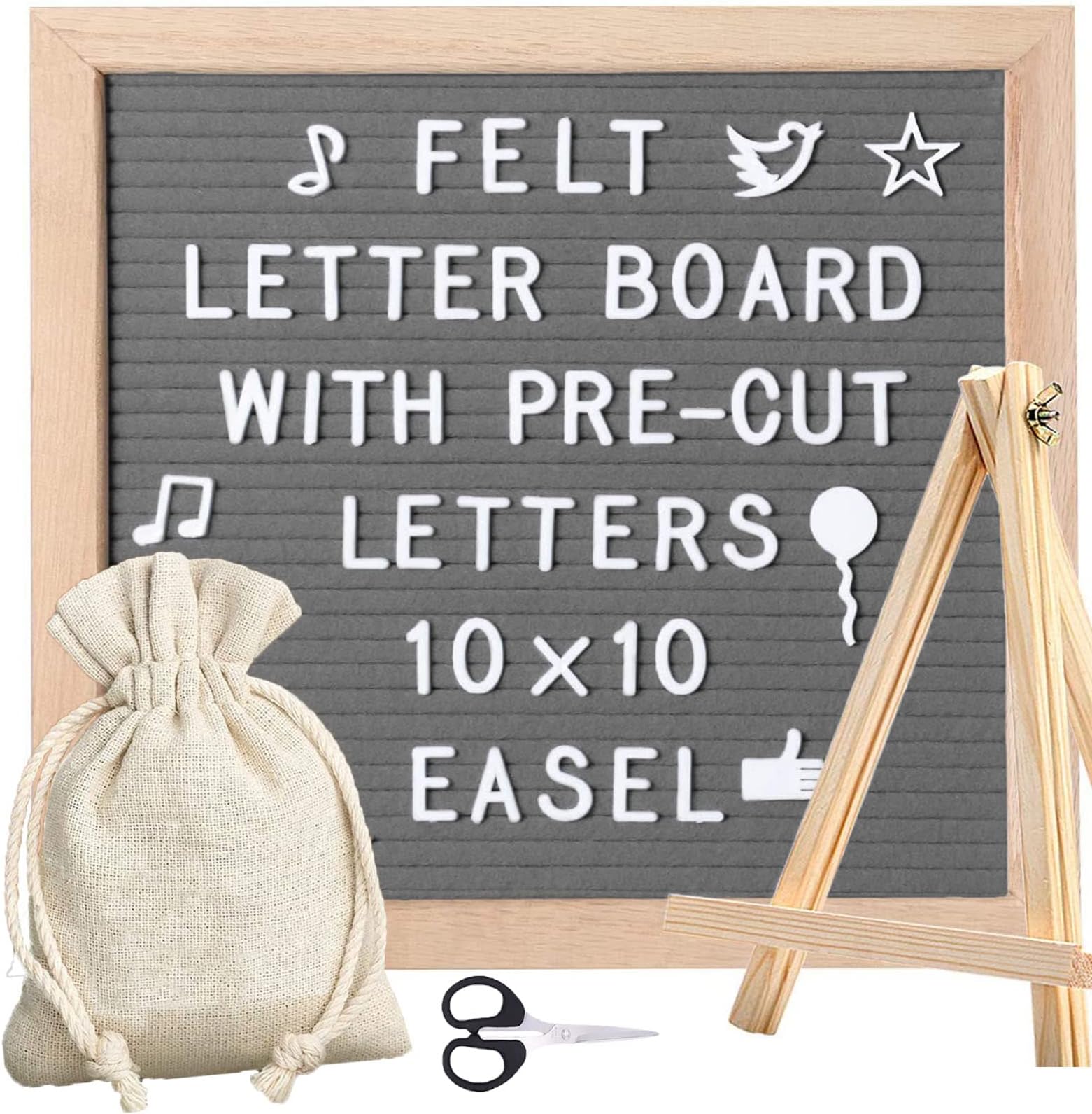 Pizarrón y letrero de madera vintage, tablero de letras de fieltro con ...