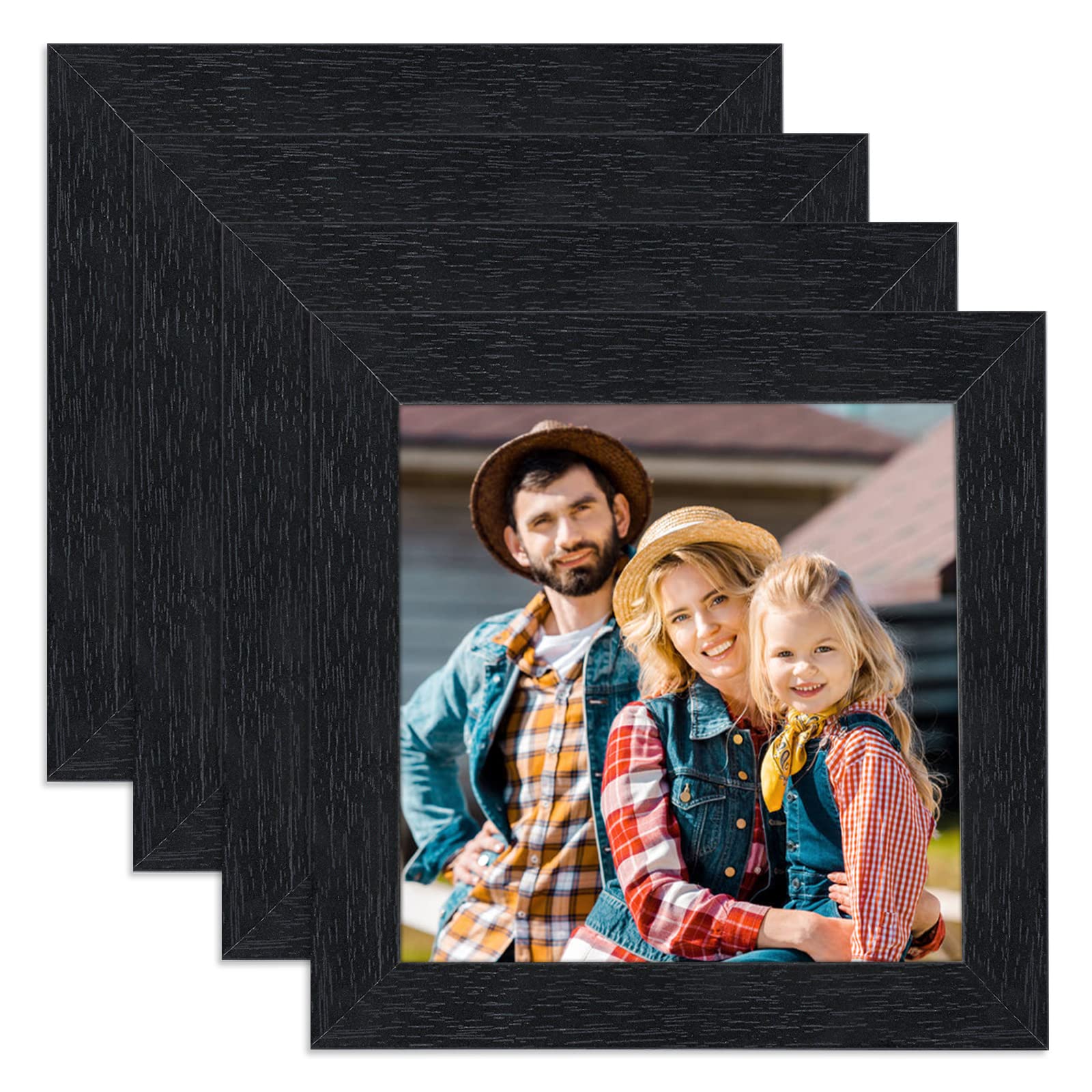 Amazon.com - AEVETE 5x5 Picture Frames Black Rustic Square Frame for ...