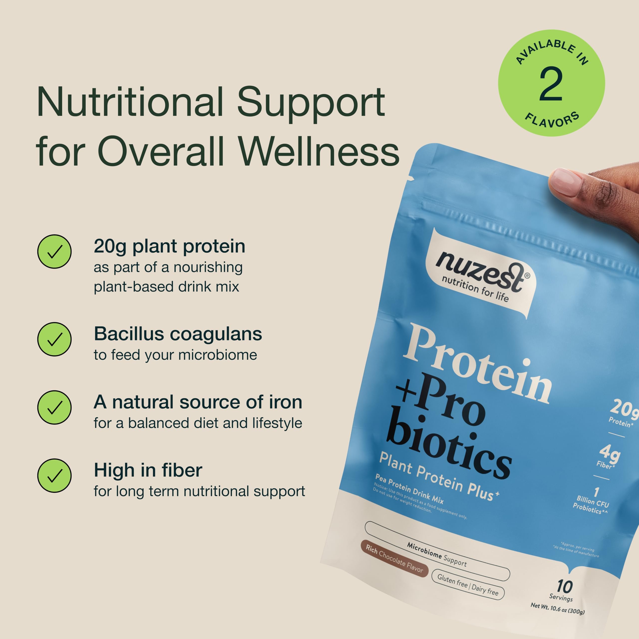 Snapklik.com : Nuzest - Protein + Probiotics Gut Health - Superfood ...
