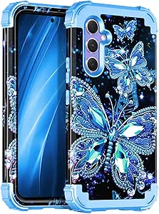 Amazon.com: Miqala for Galaxy A54 5G Case,Glow in The Dark Three Layer Heavy Duty Shockproof ...