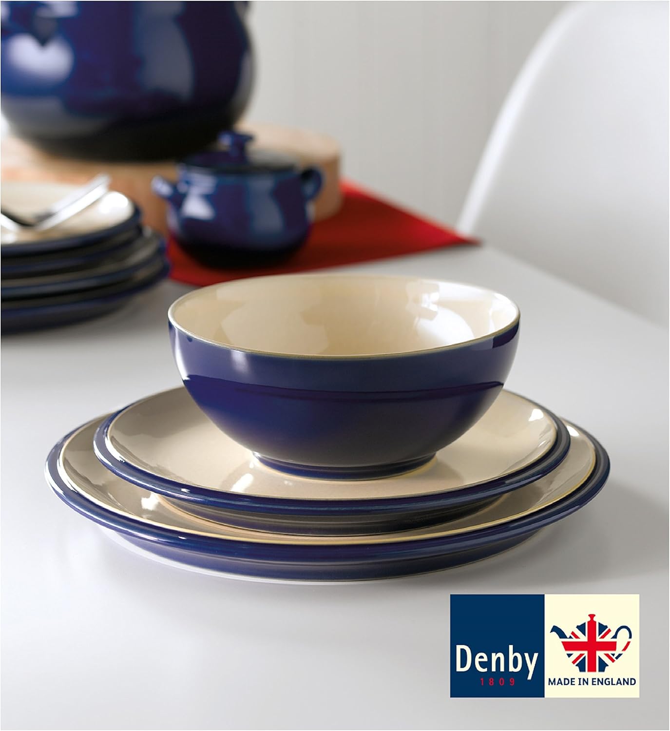 Denby Cook and Dine Blue 12 Piece Dinnerware Set : Amazon.co.uk: Home ...