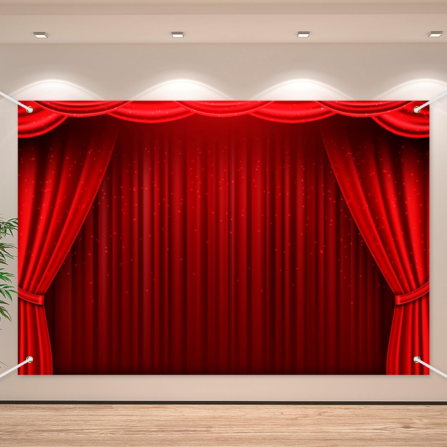 Amazon.com : Red Curtain Backdrop Banner Theater Stage Curtain Theme ...