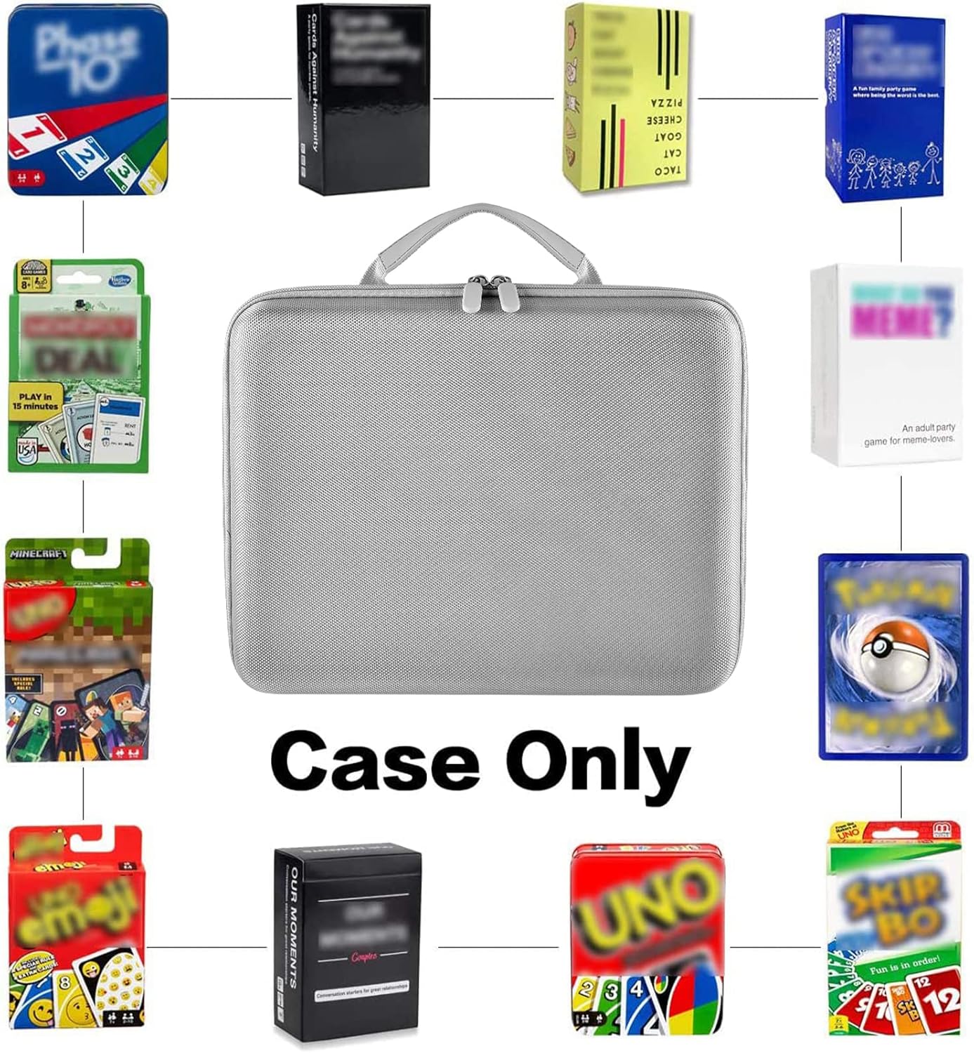 PAIYULE Large 2500+ Card Game Case for Cards Against Humanity for PTCG ...