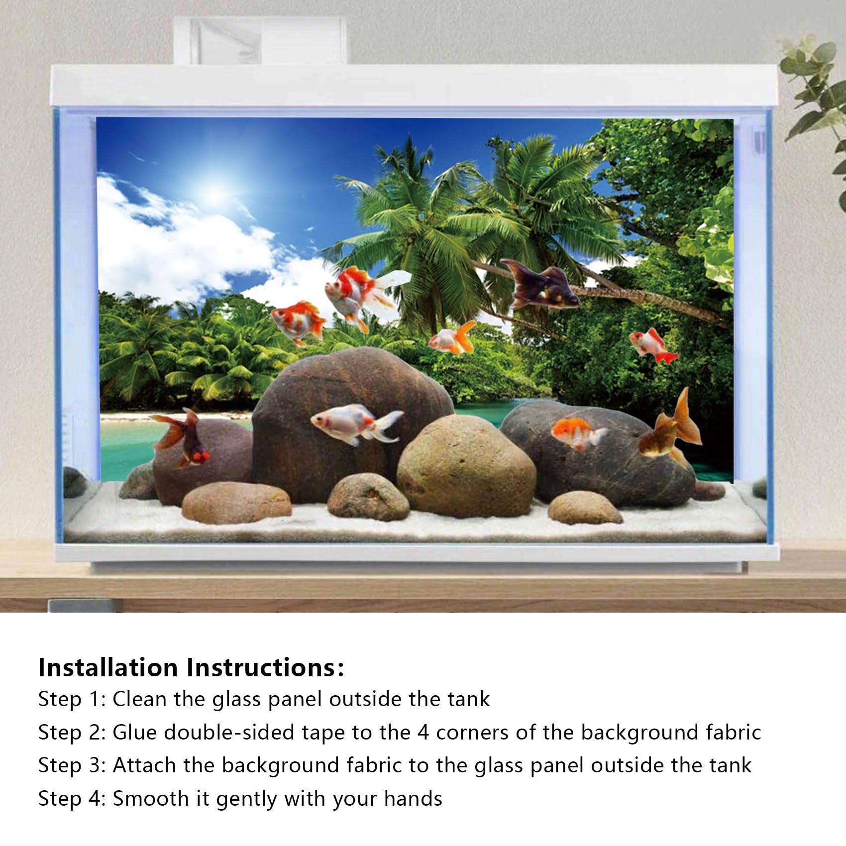 Snapklik.com : Fish Tank Background 36x14 Inch Blue Sky Ocean Beach ...