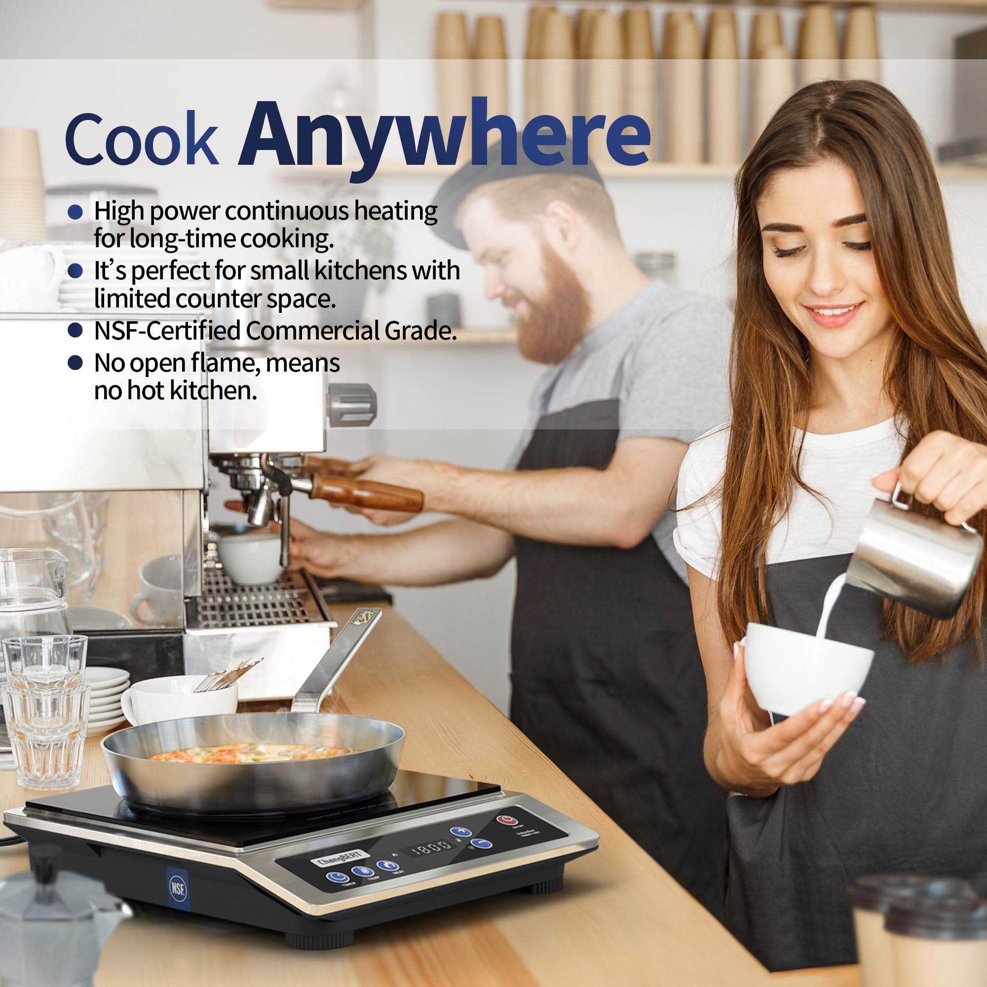 Snapklik.com : ChangBERT Induction Cooktop, Commercial-grade Portable ...