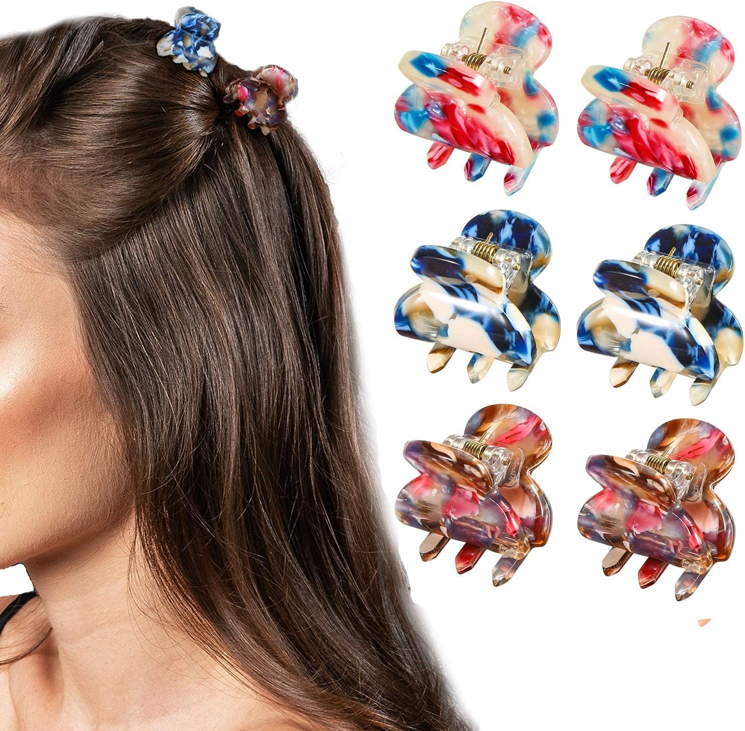 Amazon.com : 24 Pack 3 cm Mini Grip Octopus Clip Spider Jaw Hair Claw ...