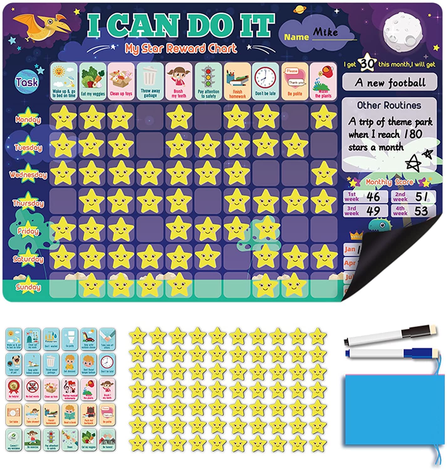 Buy Magnetic Reward Chart/Good Behaviour/Responsibility/Housework ...