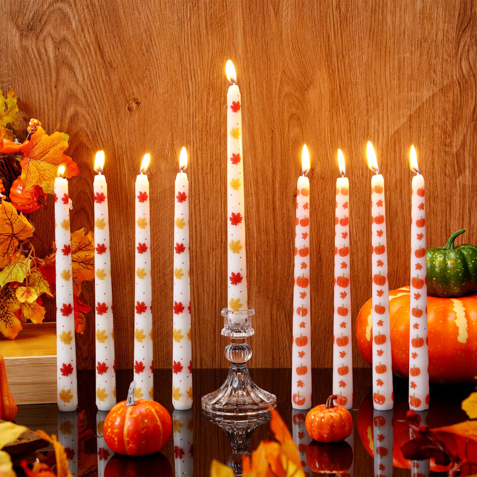 Amazon.com: Threlaco 12 Pcs Fall Taper Candles 10 Inch Tall Unscented ...