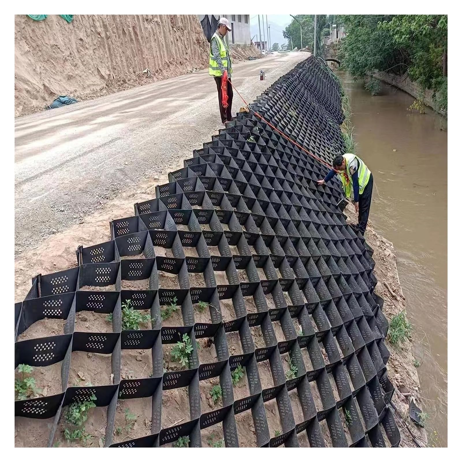 Geomalla Para La Instalación De Muros De Contención Un Muro De Suelo