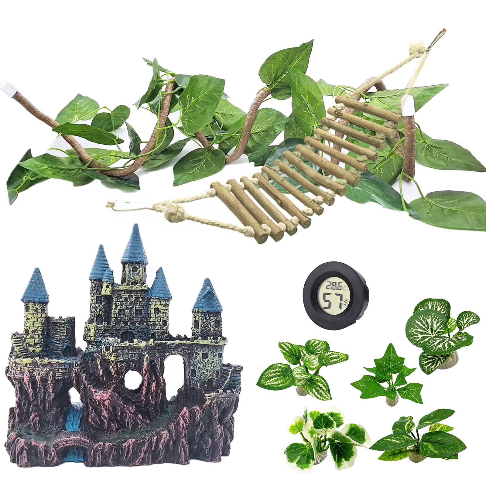 Amazon.com : Tfwadmx Bearded Dragon Tank Accessories Reptile Castle ...