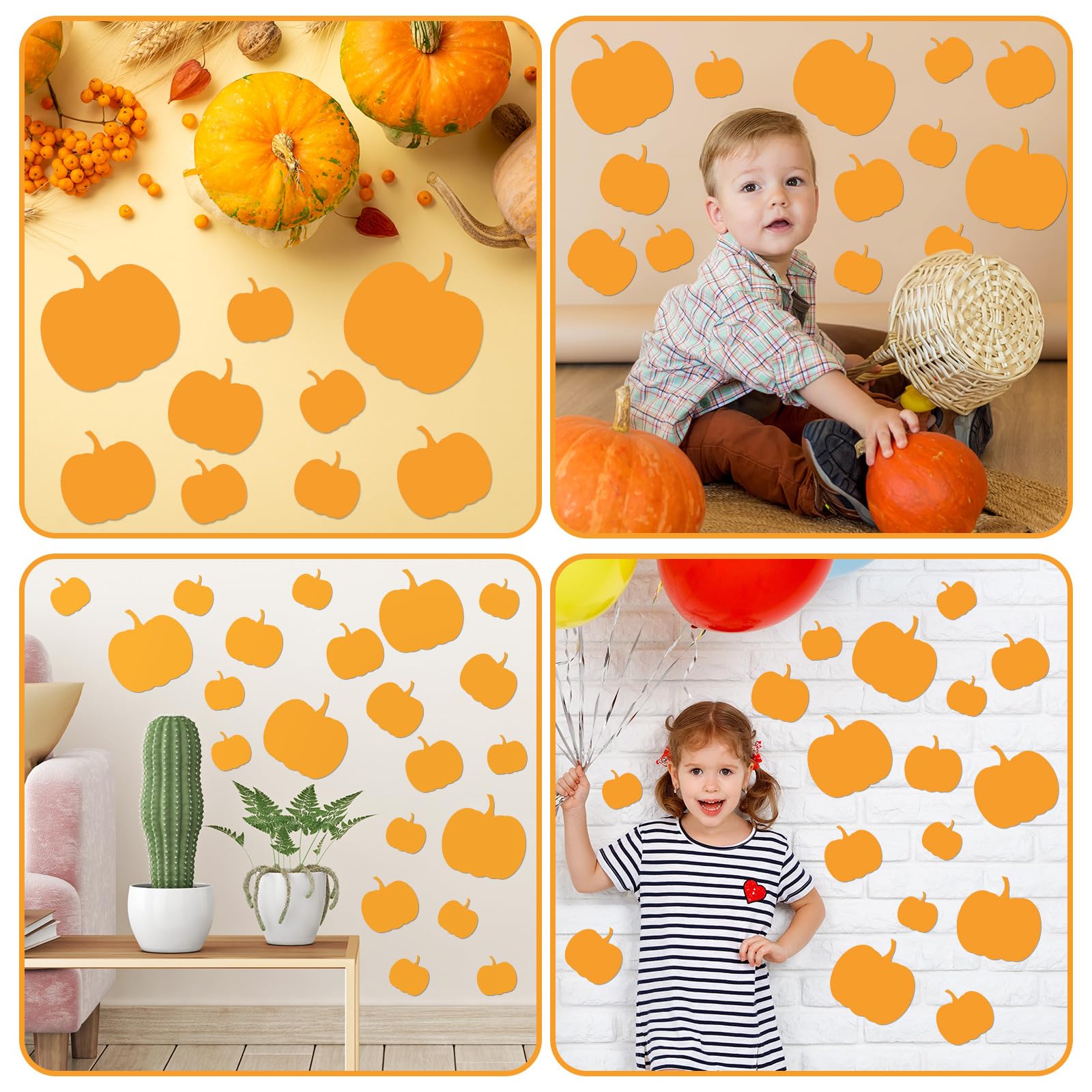 Snapklik.com : 90 Pcs Pumpkin Cutouts Classroom Bulletin Board ...