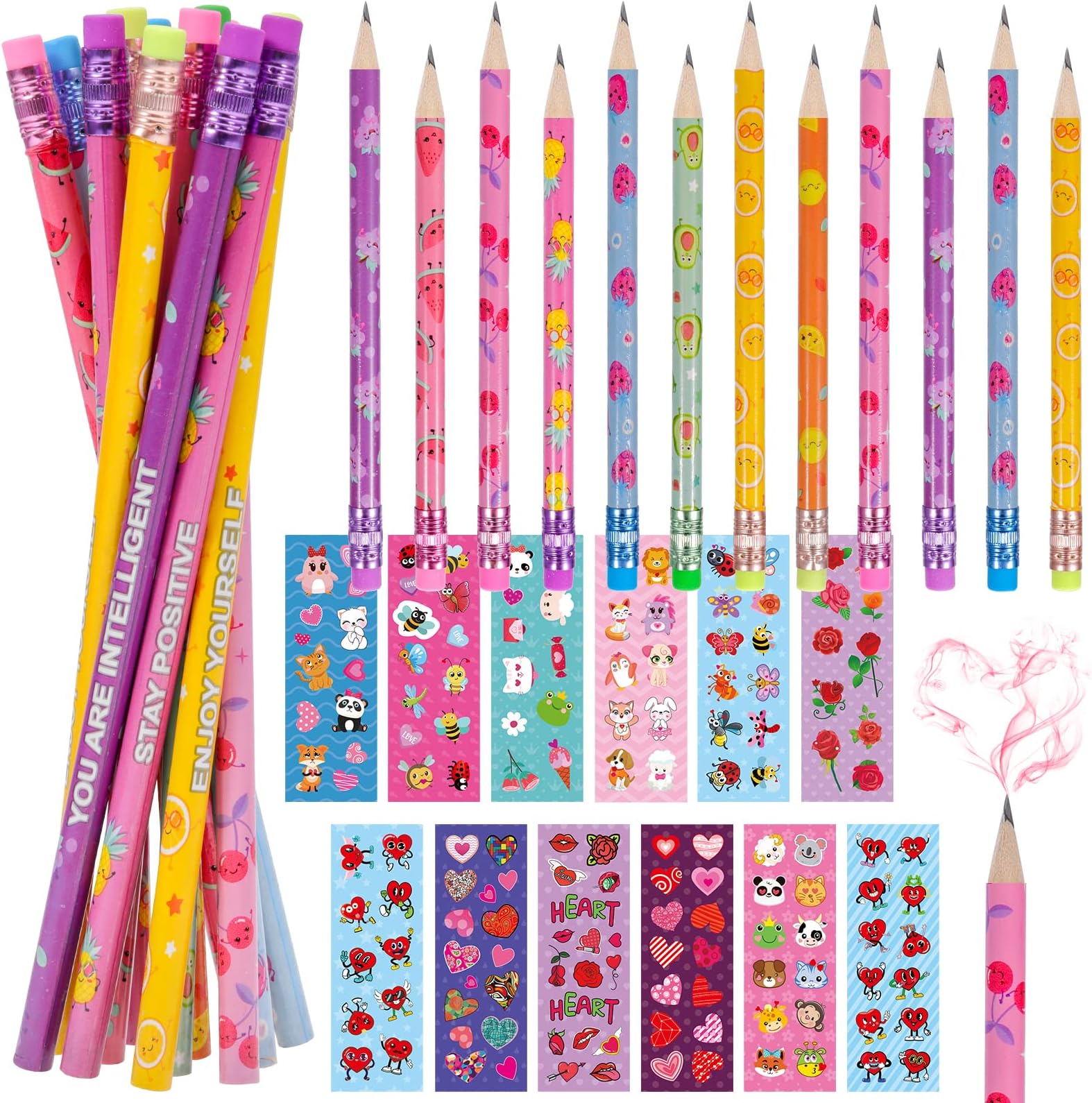 Amazon.com : Zayvor 12 Scented Pencils With Eraser Graphite HB Pencils ...