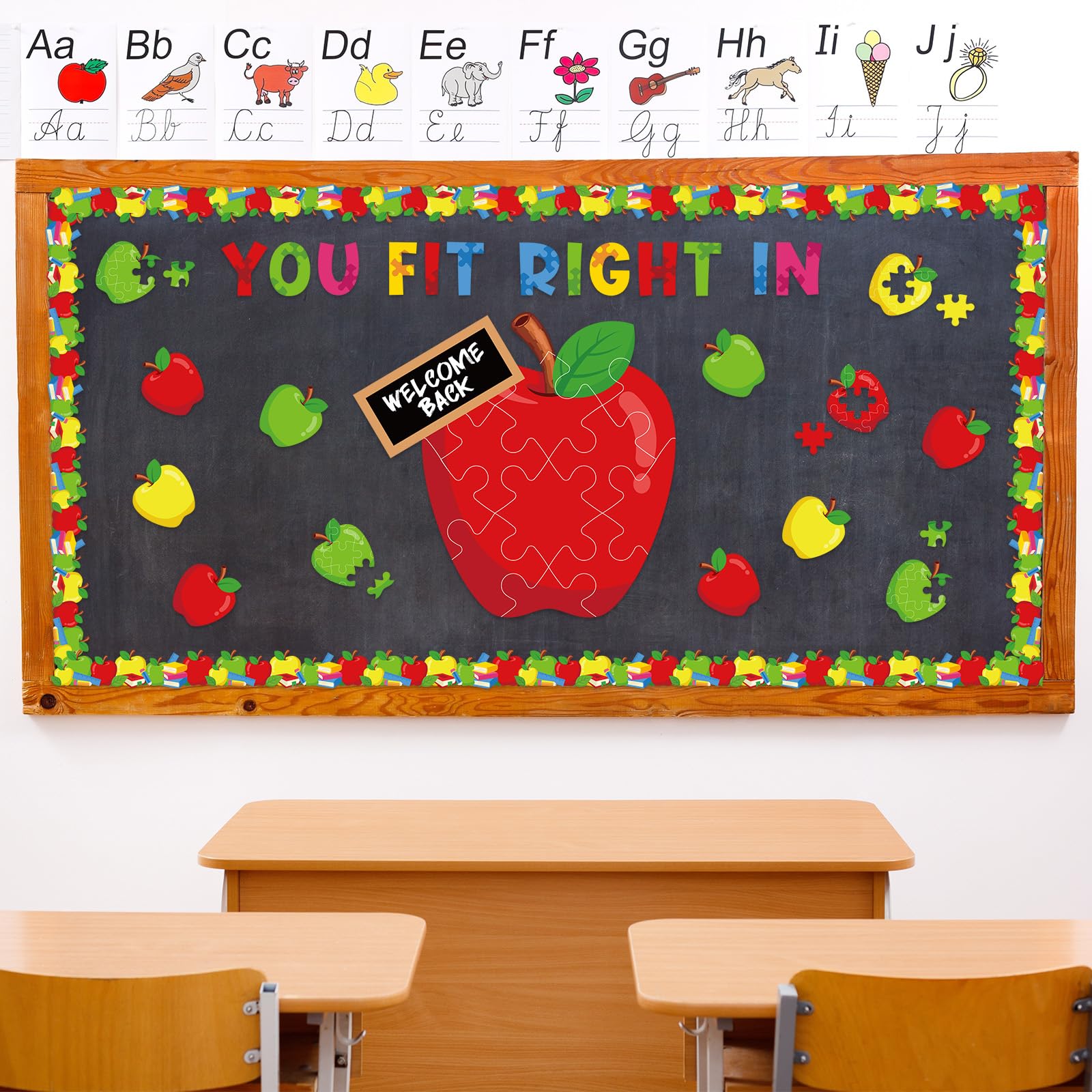 Snapklik.com : Back To School Bulletin Board Decorations Set Apple ...