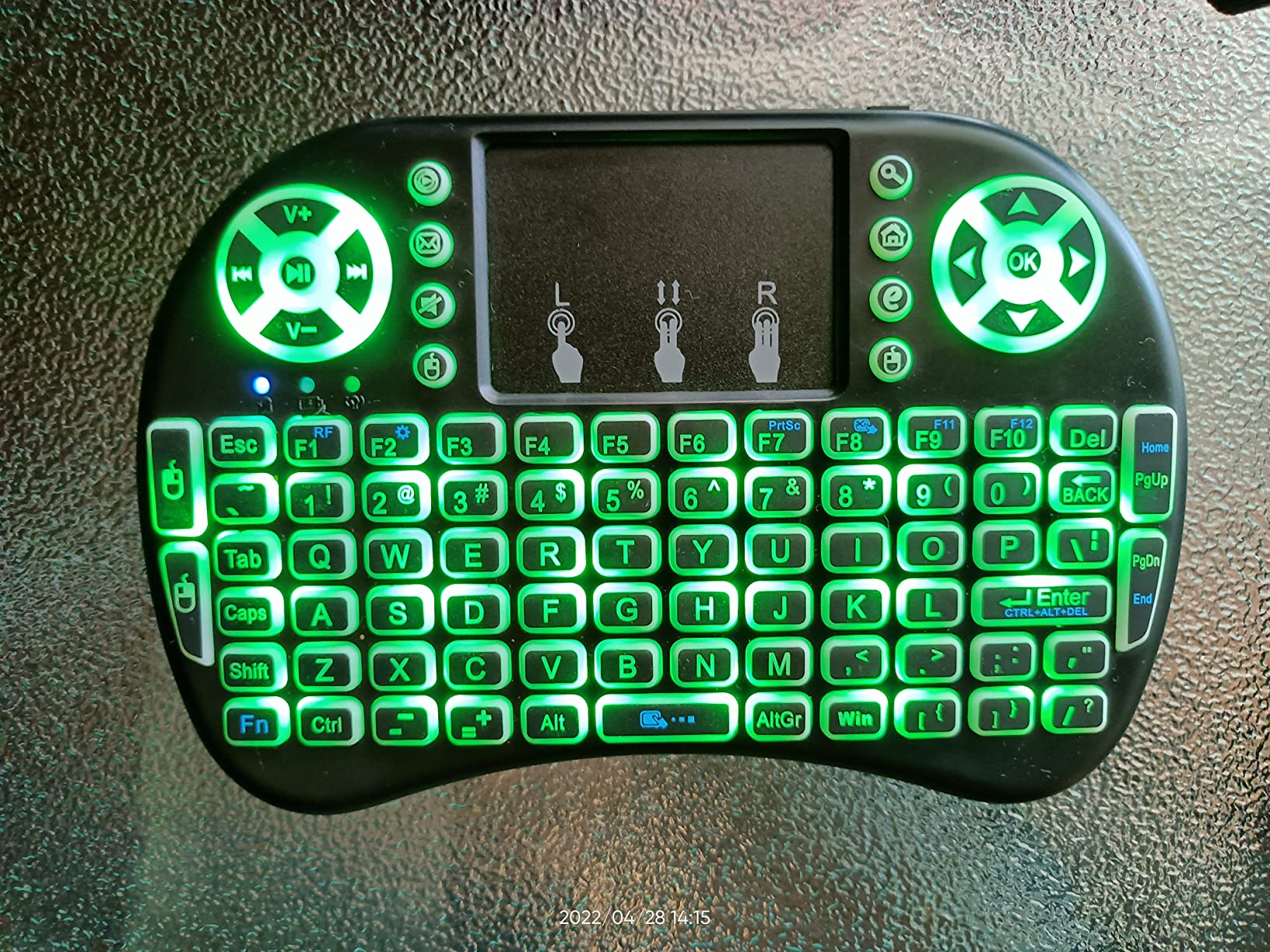 Ezonedeal Mini Wireless Keyboard with Touchpad Mouse 2.4GHz LED Backlit ...