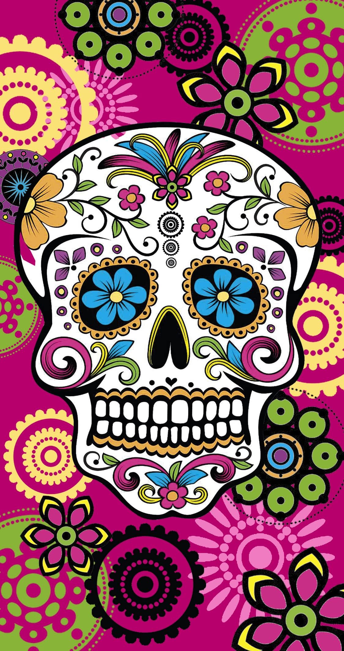 Miracle Home. Serviette de Plage en Microfibre Crâne Mexican, 100% ...