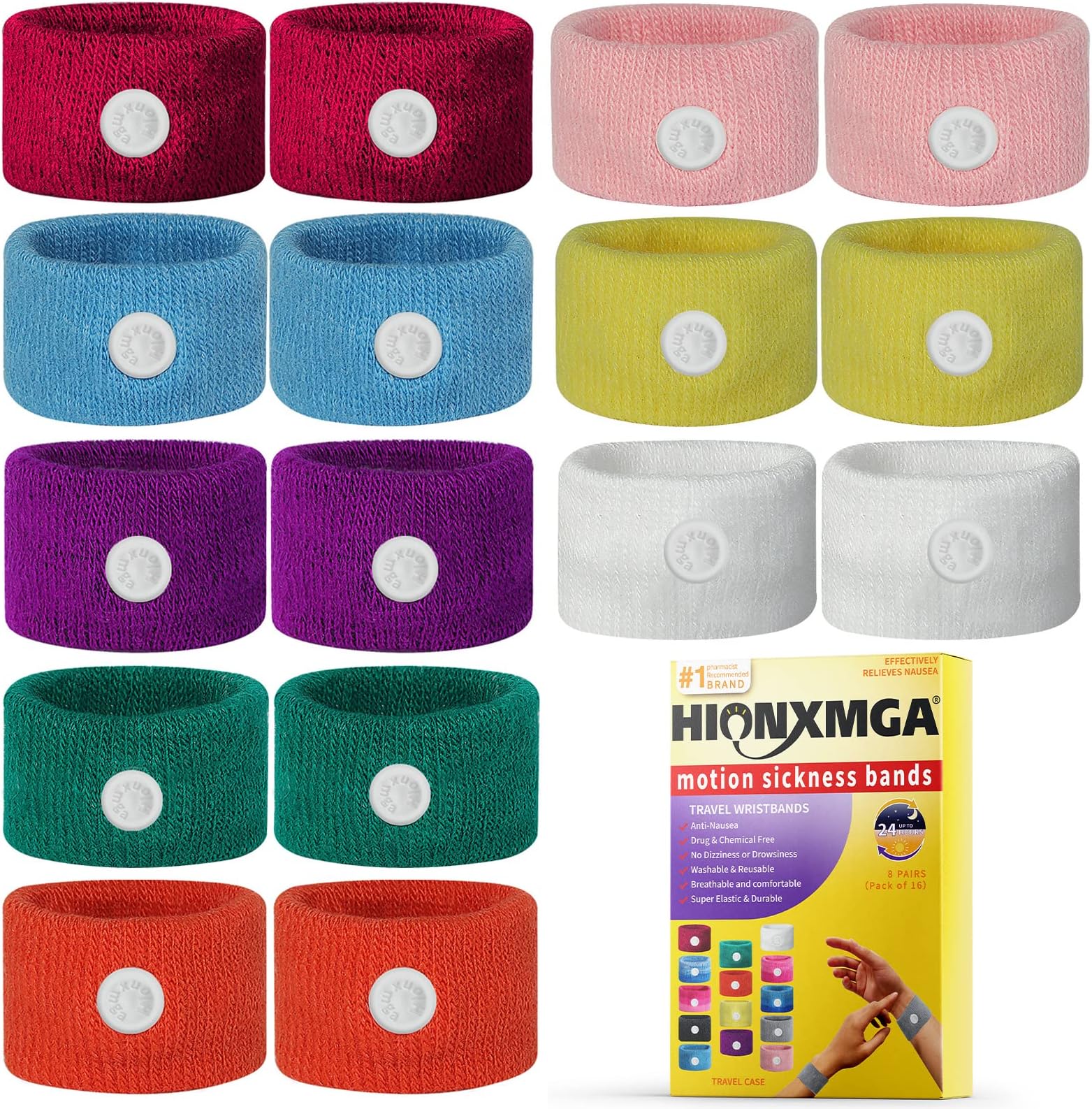 Amazon.com: 12 Pairs Motion Sickness Bands for Kids Adults Nausea ...