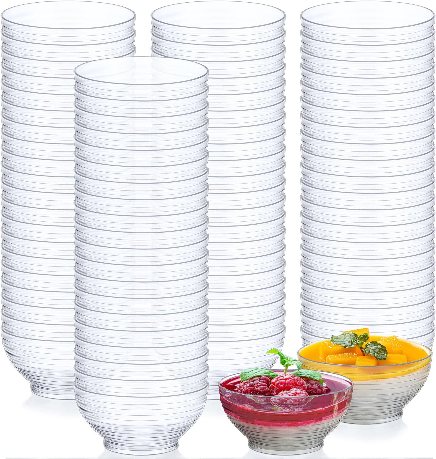 Amazon.com: Amyhill 300 Pcs 3 oz Clear Mini Plastic Bowls, Disposable ...