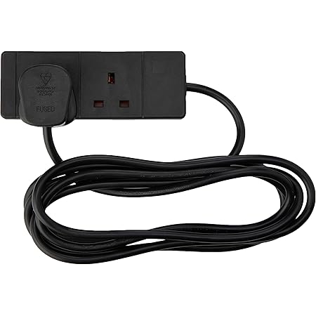 PRO ELEC PELB1737 2 Gang Extension Lead Black, 3m: Amazon.co.uk ...