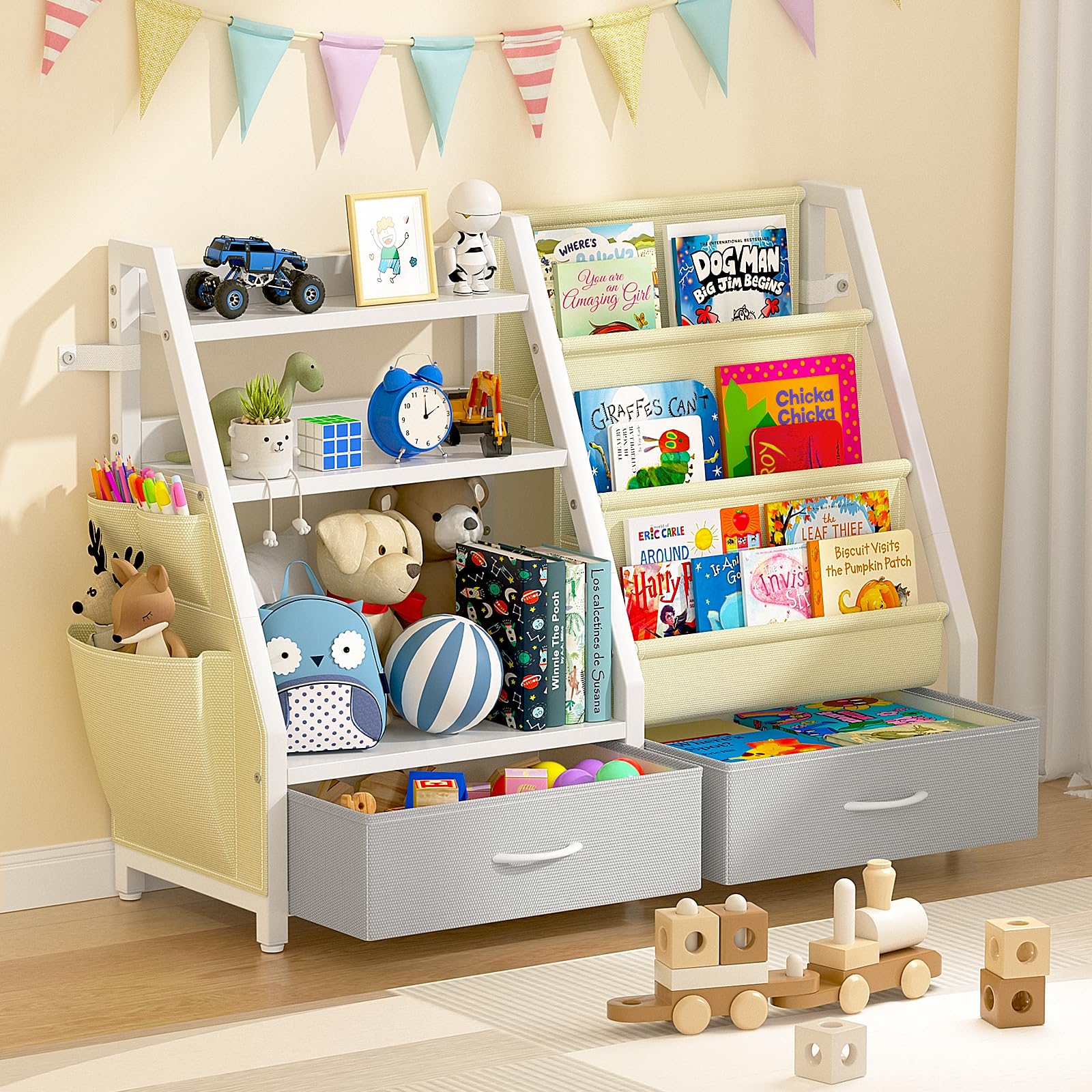 Amazon.com: Twinkoo Kids Bookshelf and Toy Organizer, Sturdy 3 Tier ...