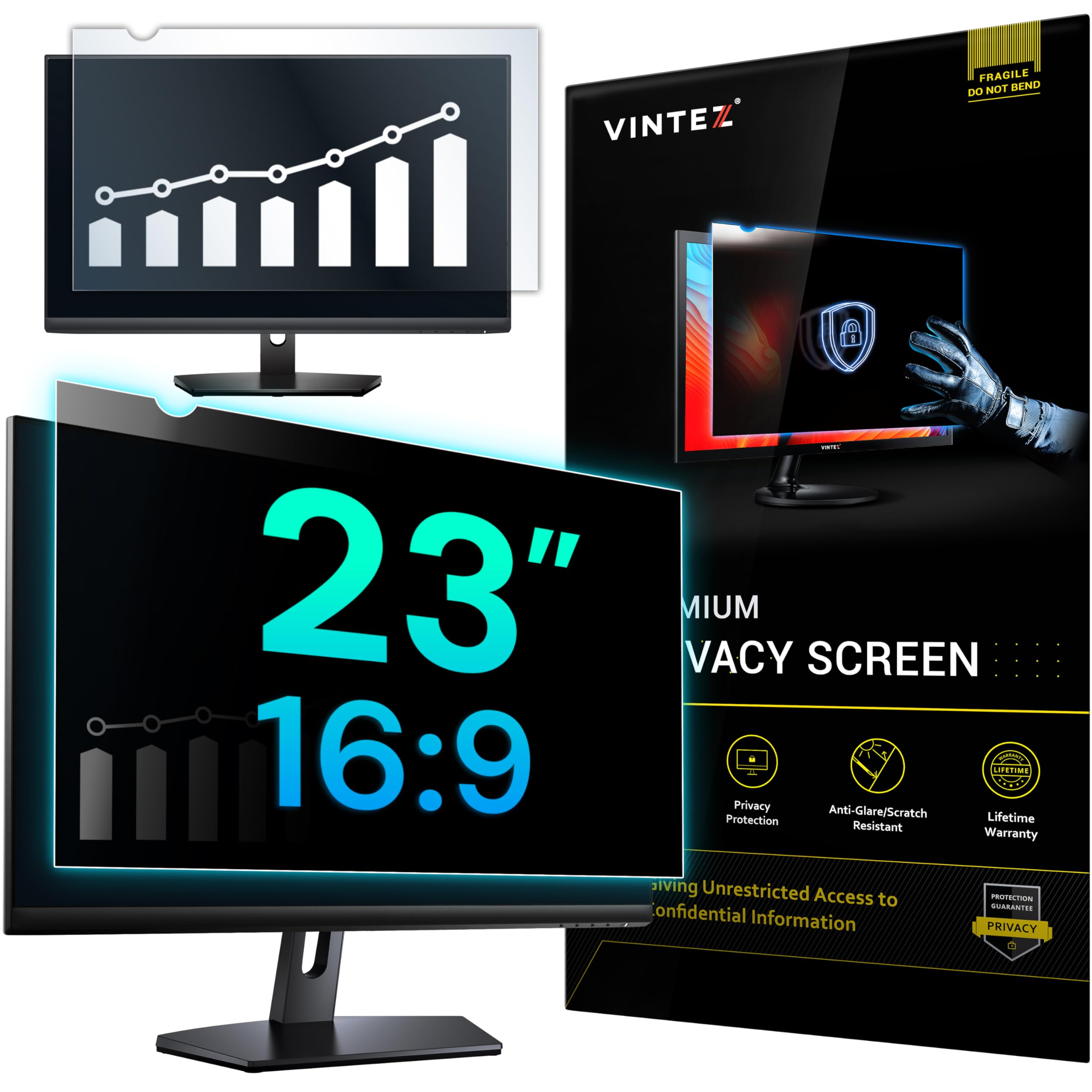 23 Inch 16:9 Computer Privacy Screen Filter for Widescreen Monitor and ...
