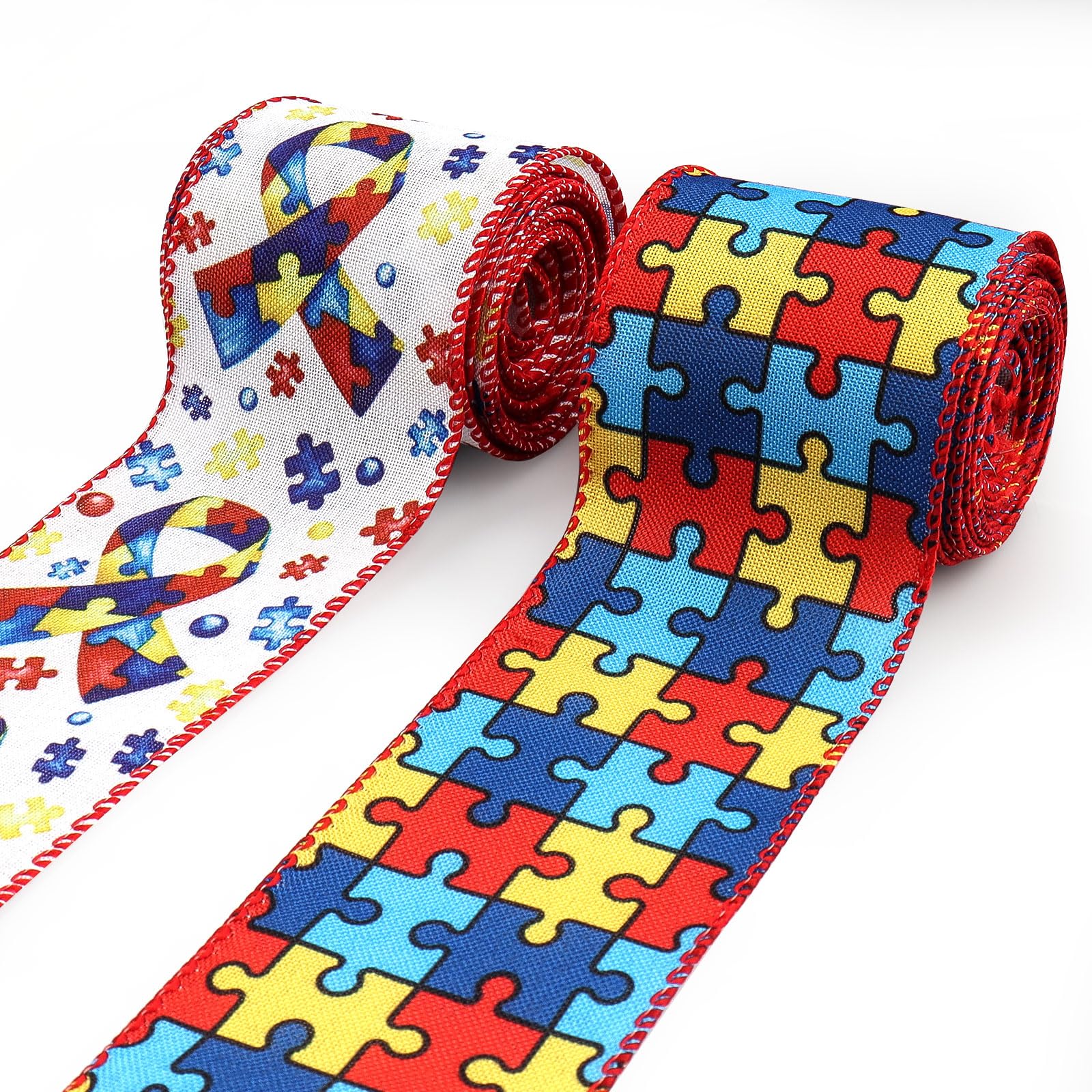 Amazon.com: Habbiful 2 Rolls 10 Yard Autism Awareness Ribbon for Crafts ...