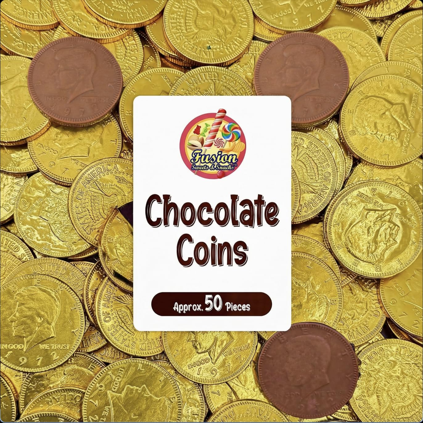 Amazon.com : Gold Candy Coins, 50 Count | Gourmet Milk Chocolate Coins ...