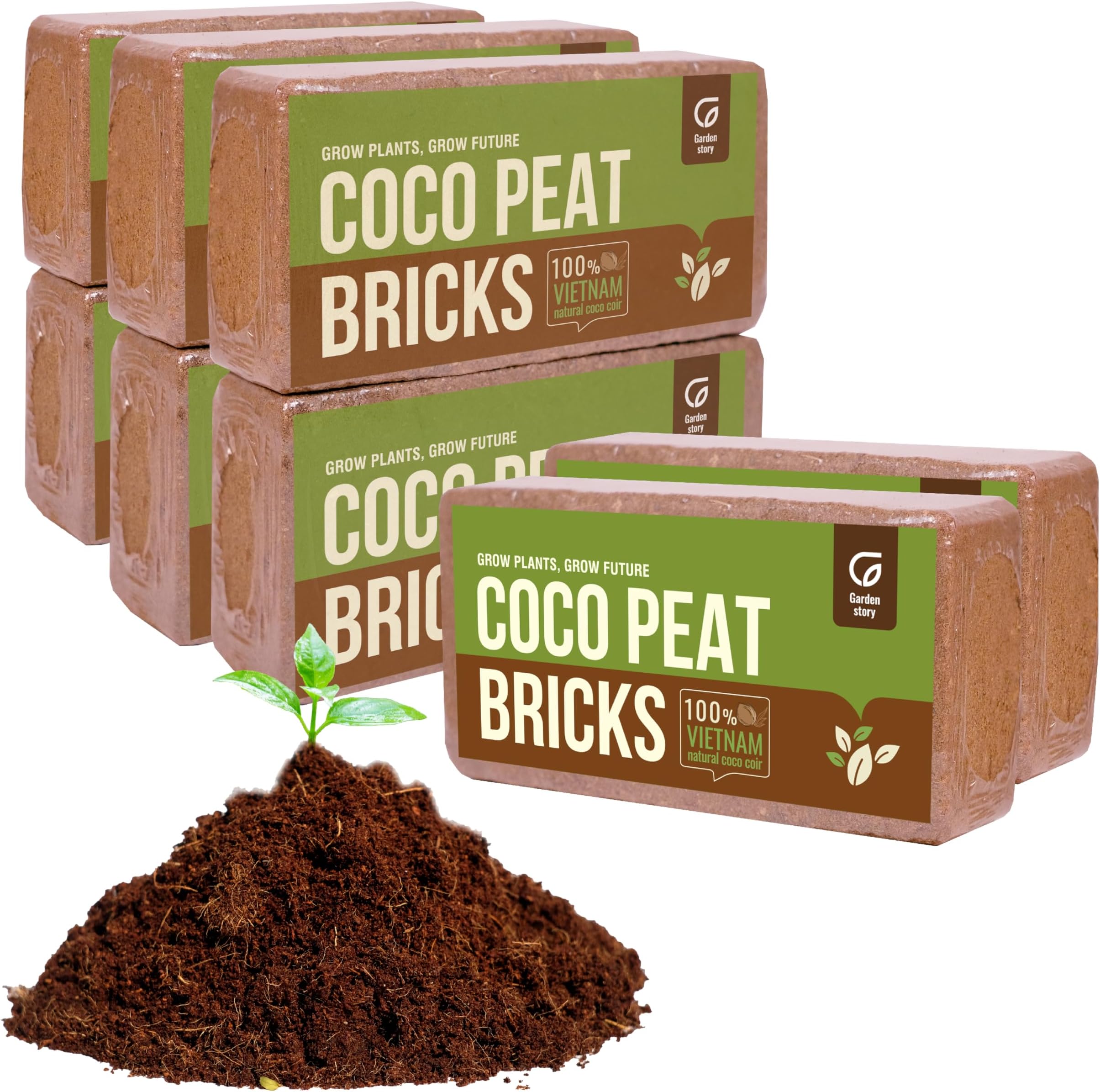Amazon.com : Coco Coir Brick for Plants- 6 Pack Premium 100% Organic ...