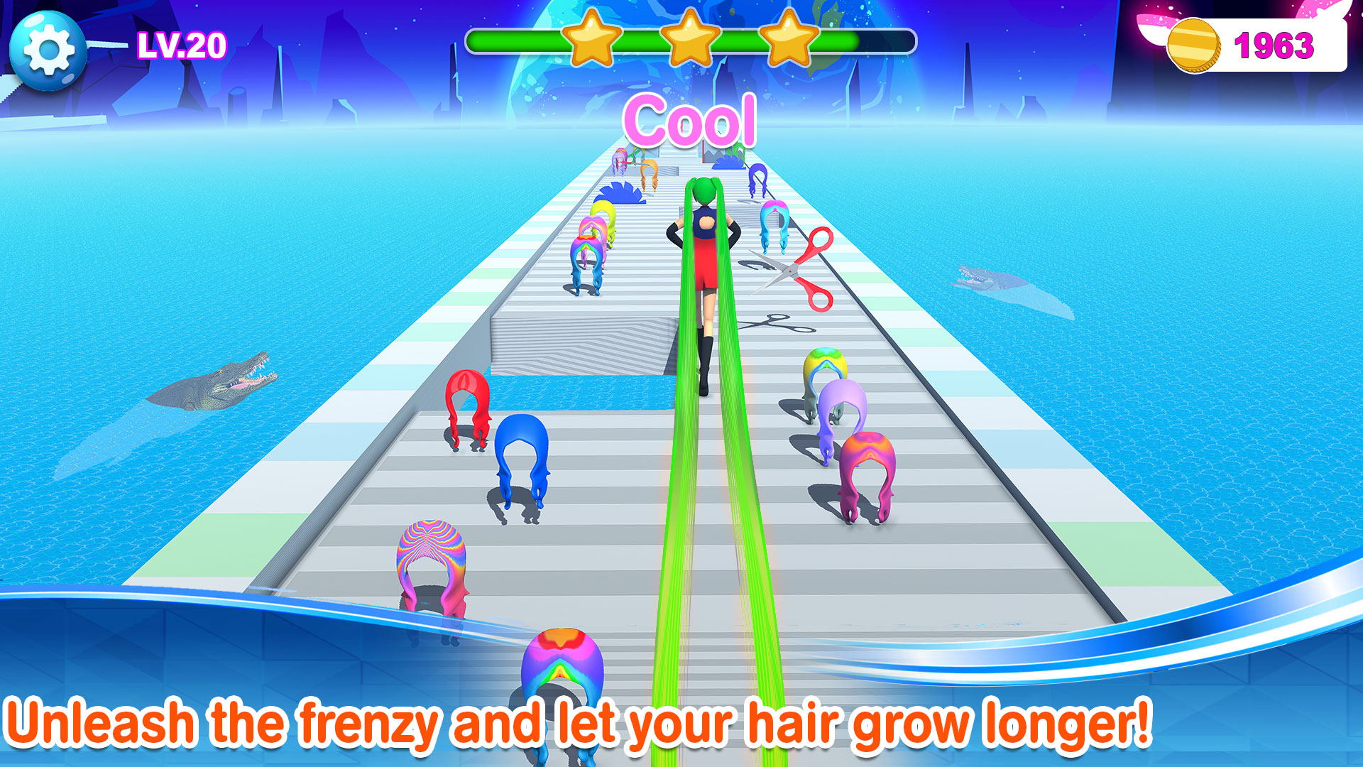 Hair growth cheerleader - Long hair race & hair masks (Frenzy Hair Game ...