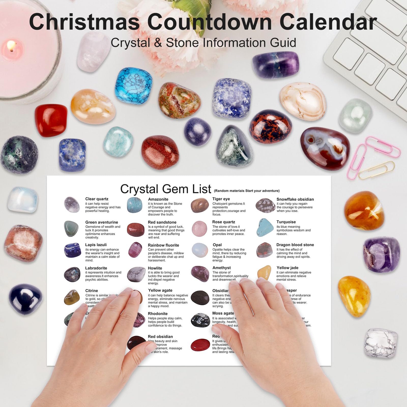 Gemstone Advent Calendar 2024 for Kids, 24-Day Crystal Adventure ...